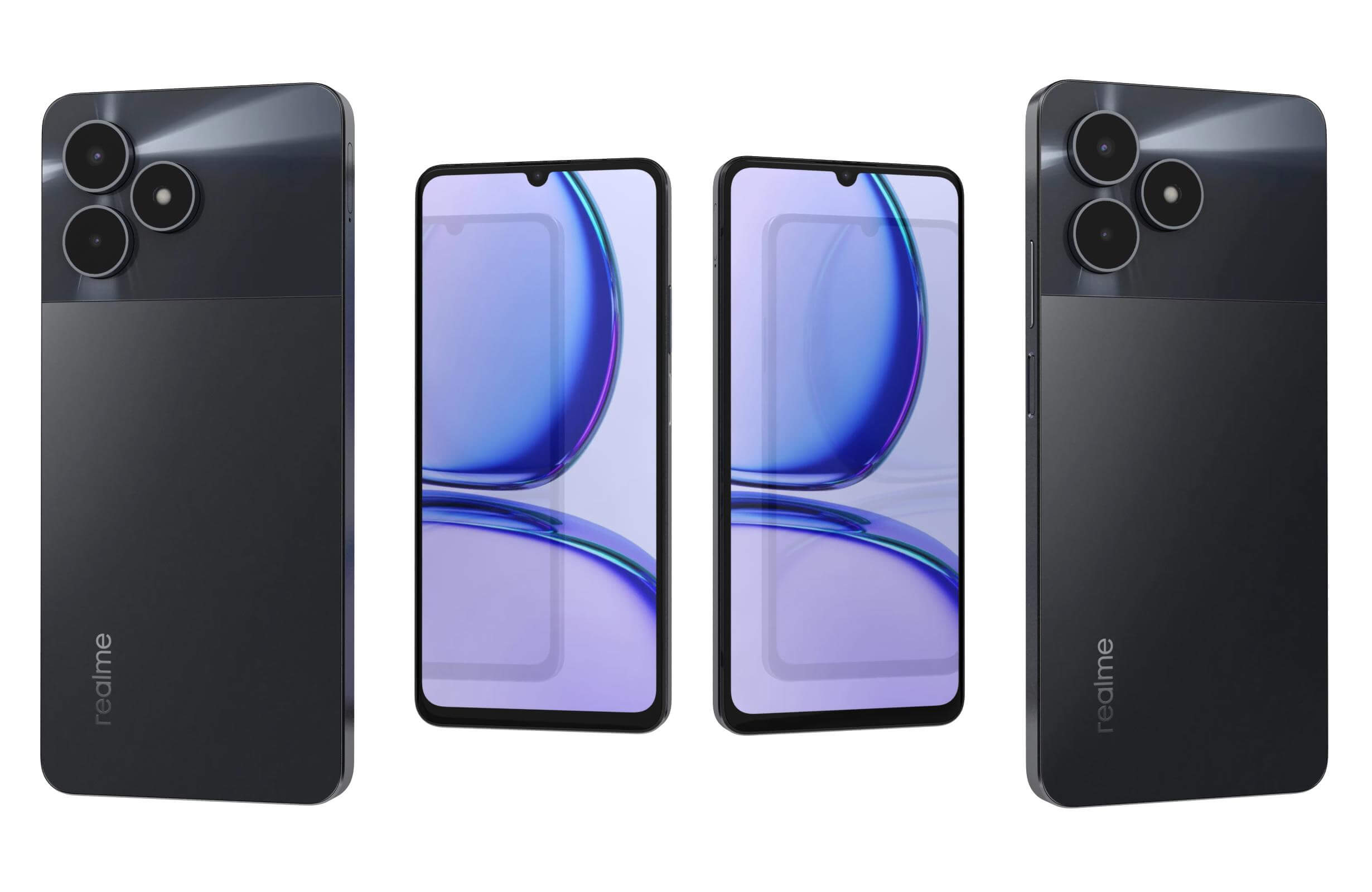 Realme C53 Black and Gold - 3D Model by Rever_Art