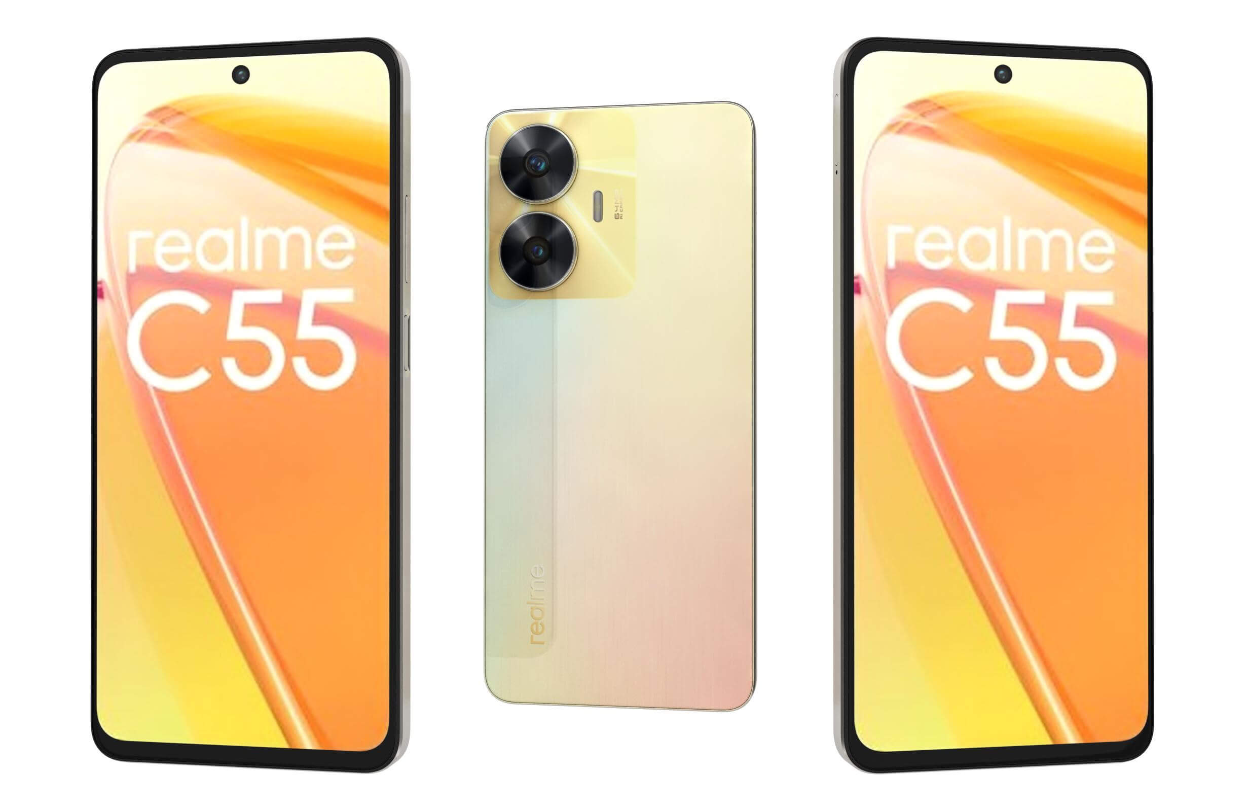 Realme C55 Black and Gold - 3D Model by Rever_Art