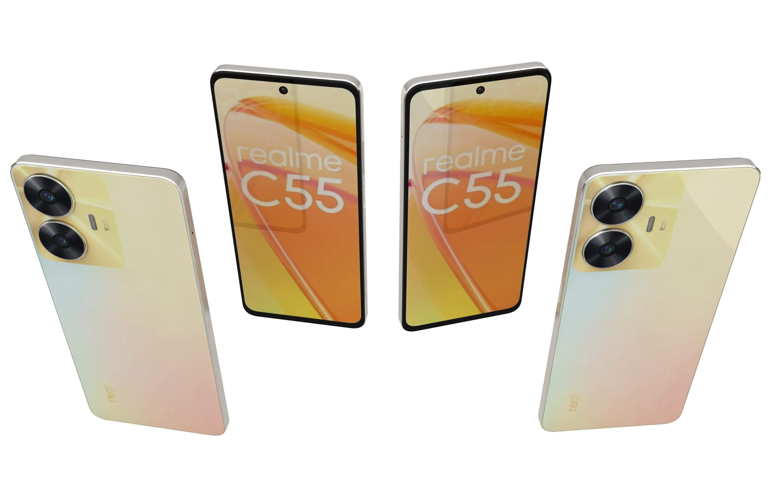 Realme C55 Black and Gold - 3D Model by Rever_Art