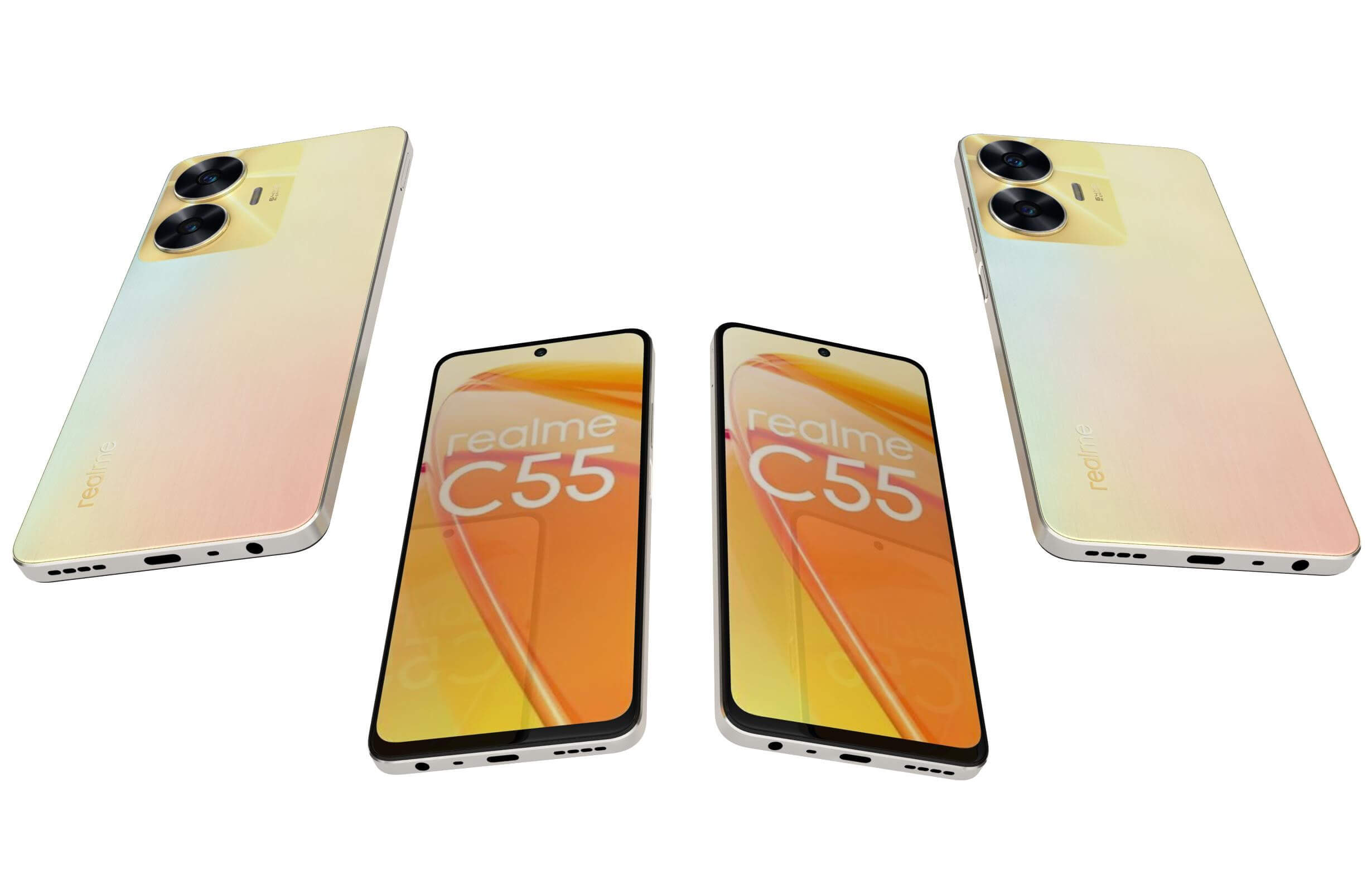 Realme C55 Black and Gold - 3D Model by Rever_Art