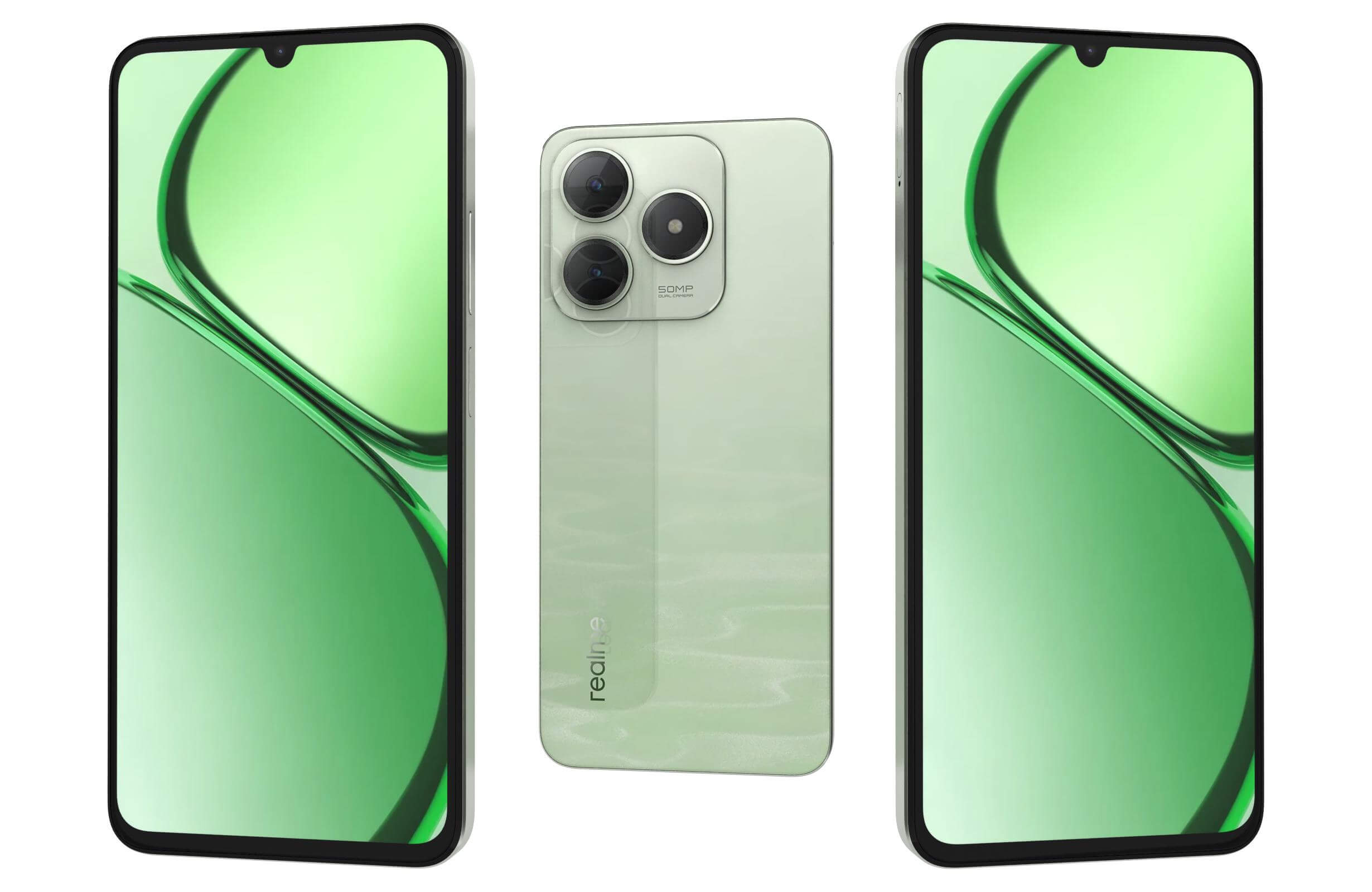 Realme C63 Leather Blue and Jade Green - 3D Model by Rever_Art