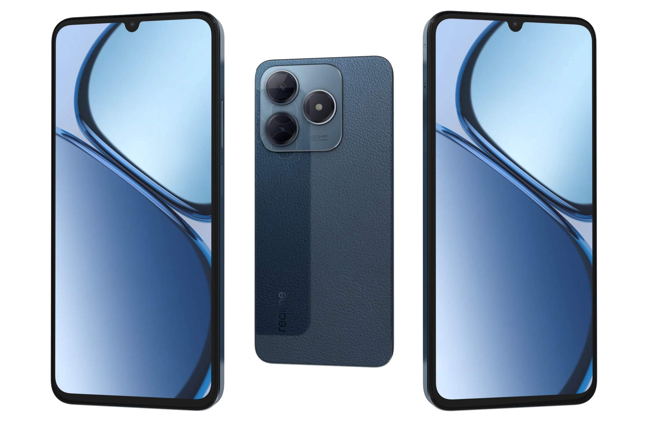 Realme C63 Leather Blue and Jade Green - 3D Model by Rever_Art