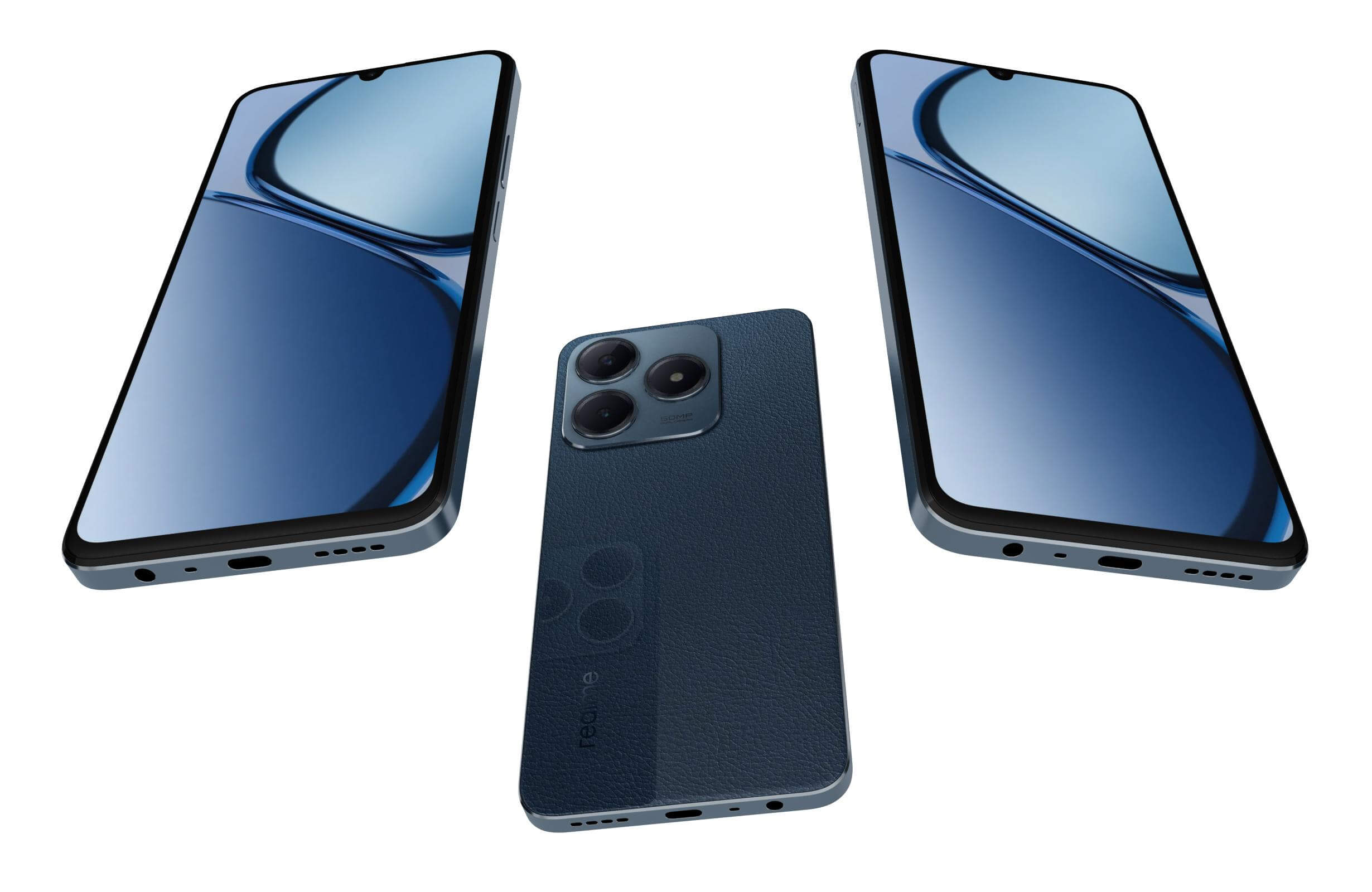 Realme C63 Leather Blue and Jade Green - 3D Model by Rever_Art