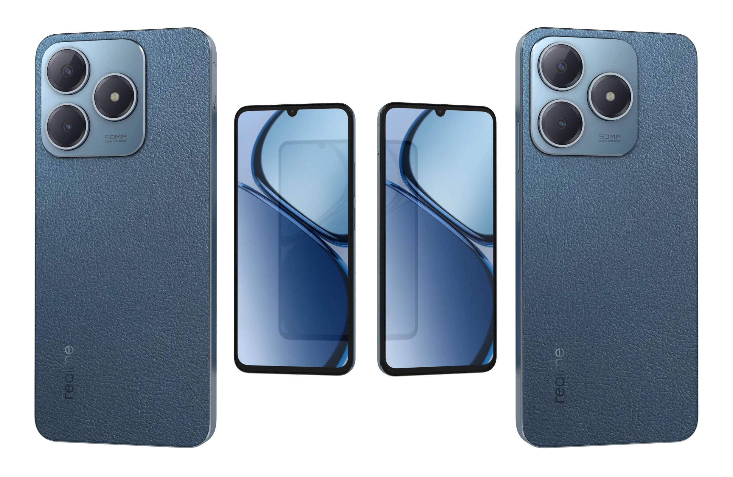 Realme C63 Leather Blue and Jade Green - 3D Model by Rever_Art