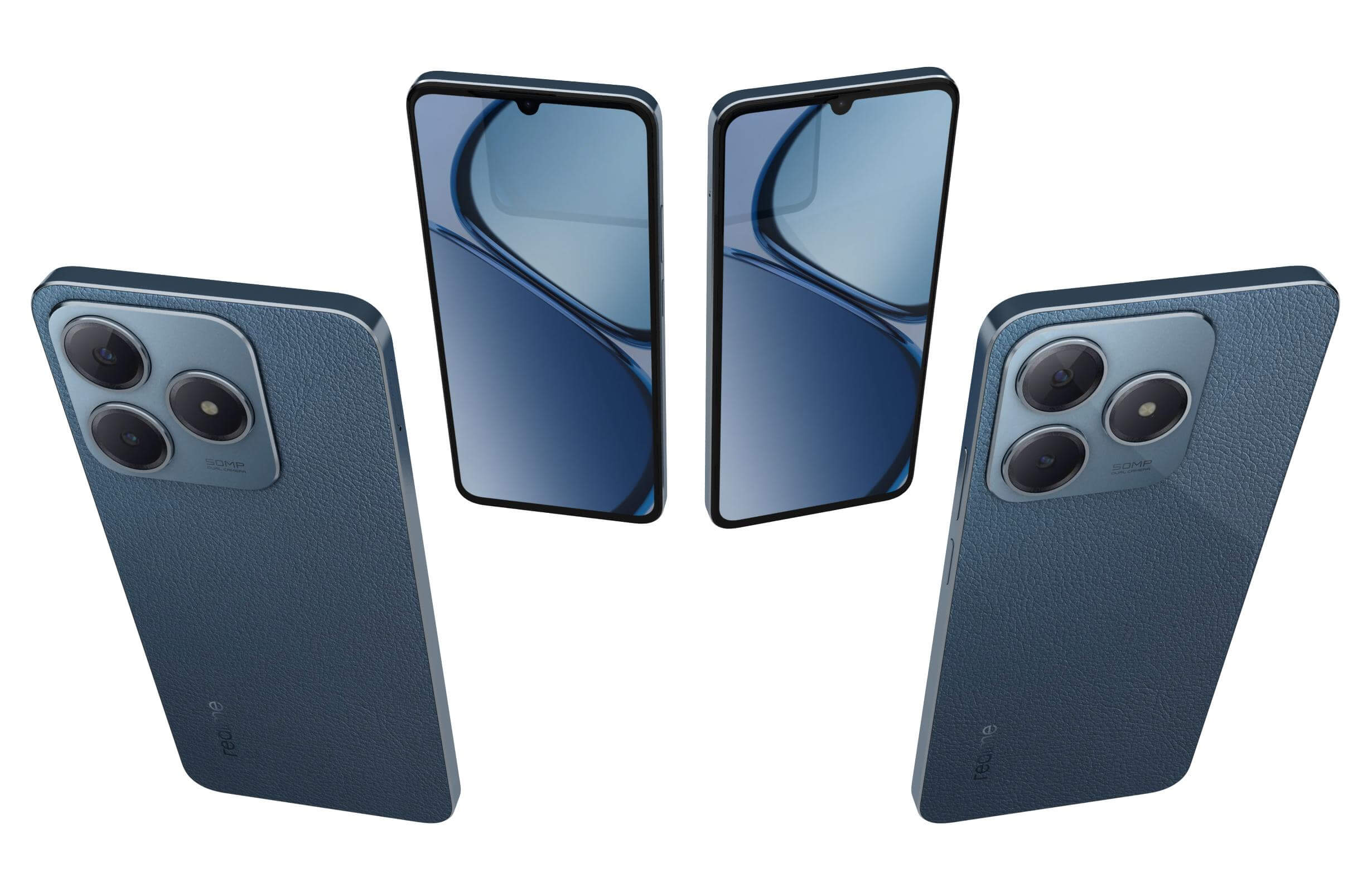 Realme C63 Leather Blue and Jade Green - 3D Model by Rever_Art