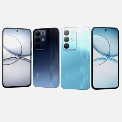 Realme Narzo 90x 5G Flash Blue and Nitro Blue - 3D Model by Rever_Art