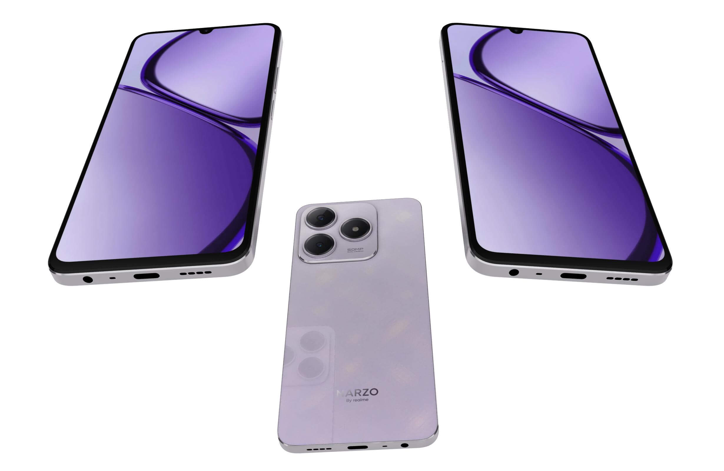 Realme Narzo N63 Leather Blueand Twilight Purple - 3D Model by Rever_Art