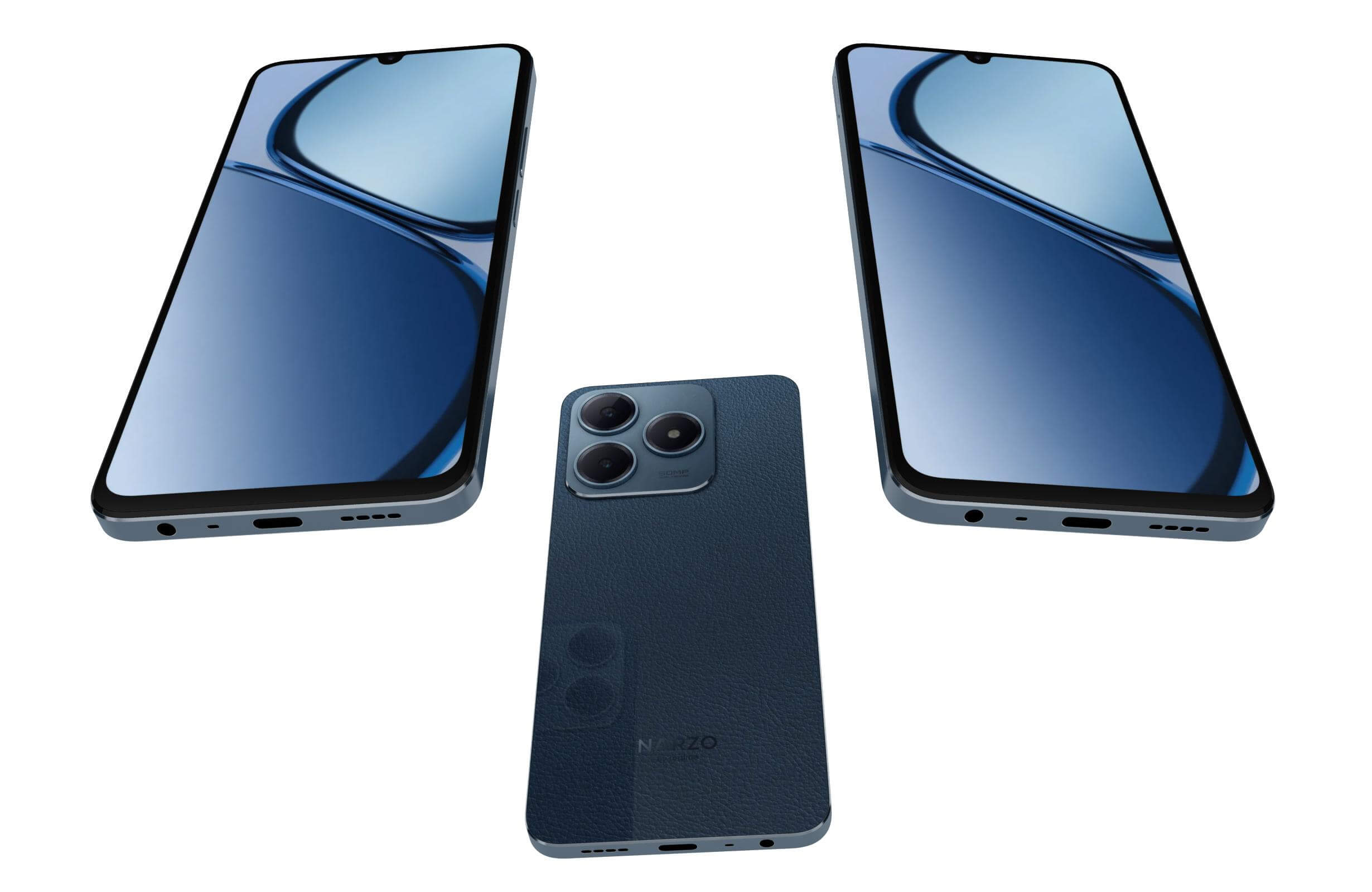 Realme Narzo N63 Leather Blue - 3D Model by Rever_Art