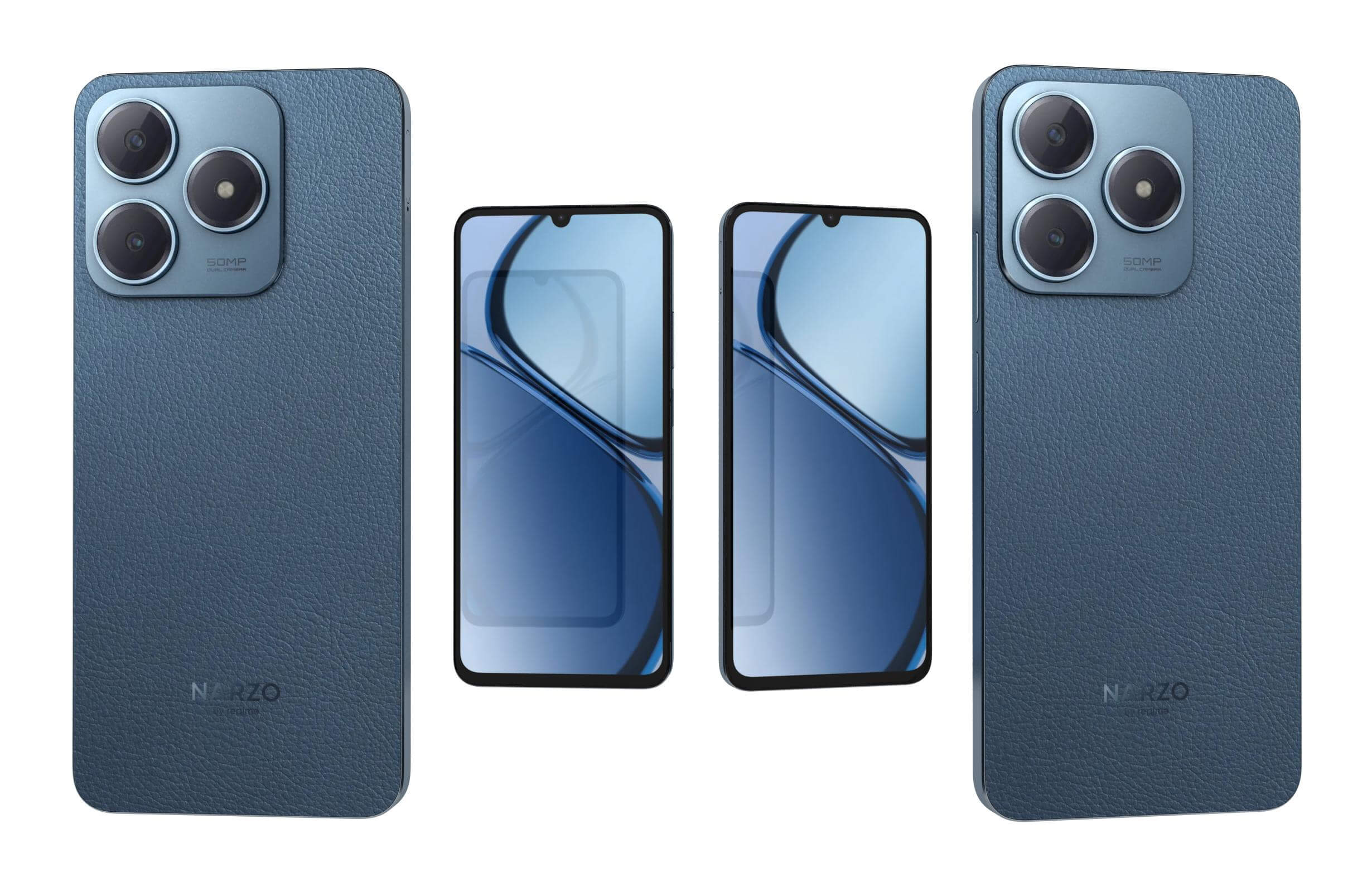Realme Narzo N63 Leather Blue - 3D Model by Rever_Art
