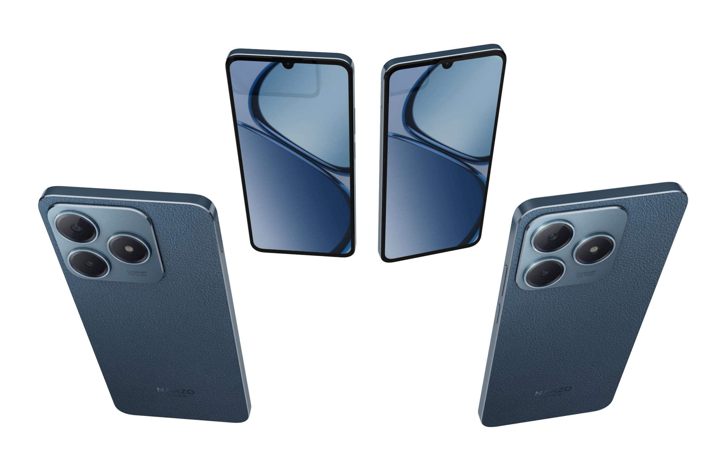 Realme Narzo N63 Leather Blue - 3D Model by Rever_Art