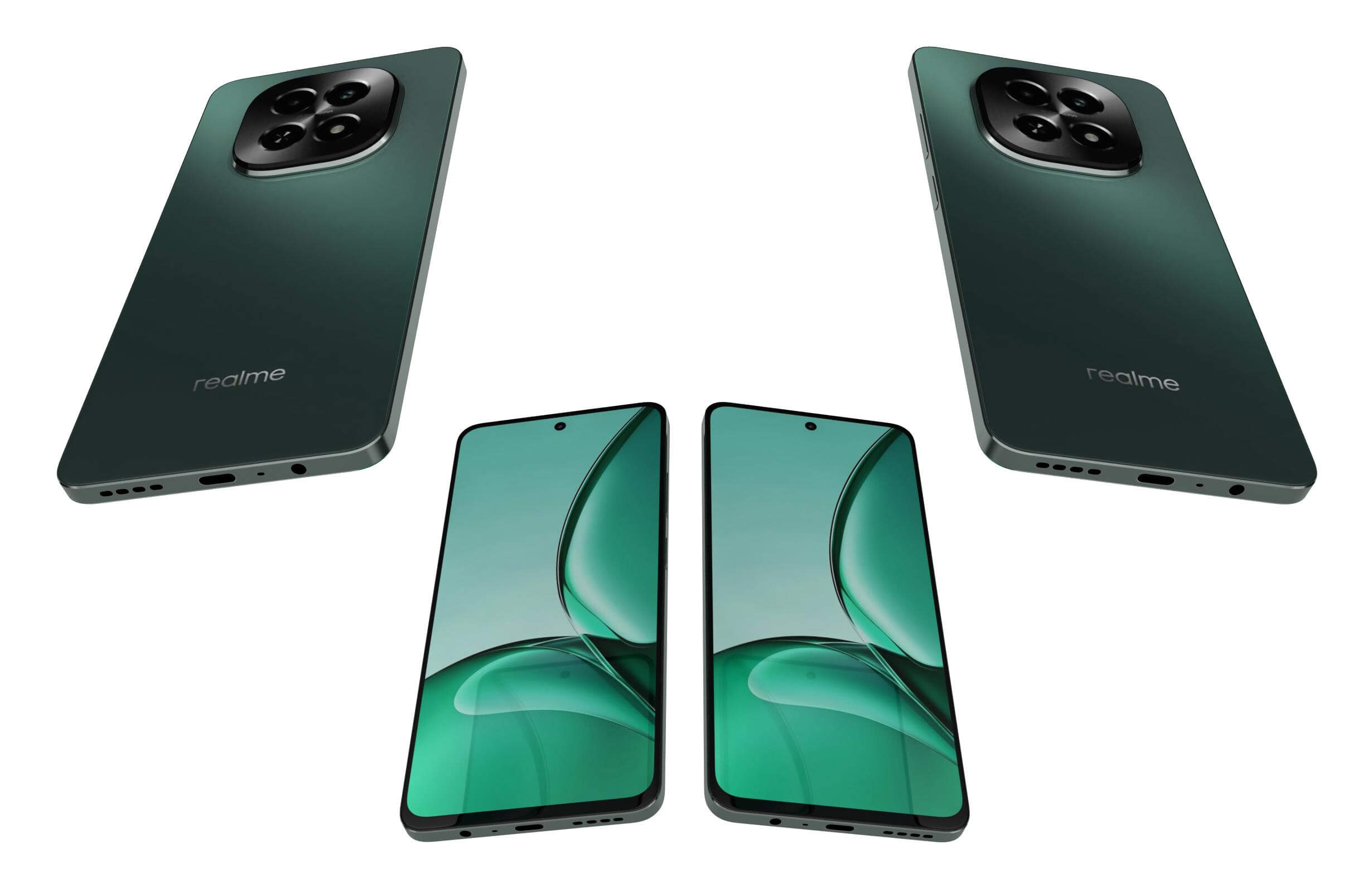 Realme V60 Star Gold and Turquoise Green - 3D Model by Rever_Art