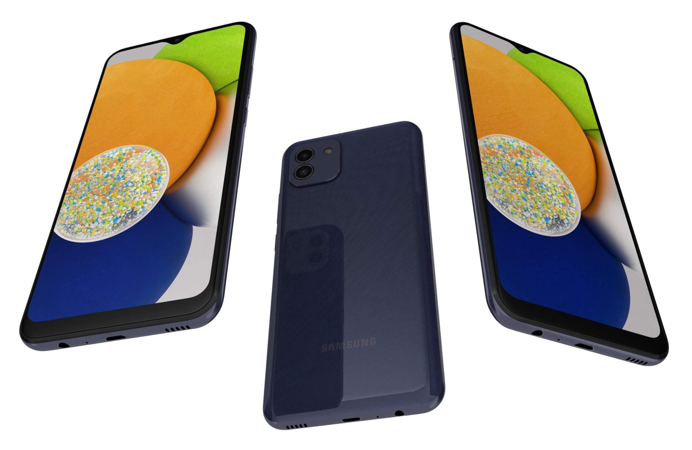 Samsung Galaxy A03 Blue - 3D Model by Rever_Art