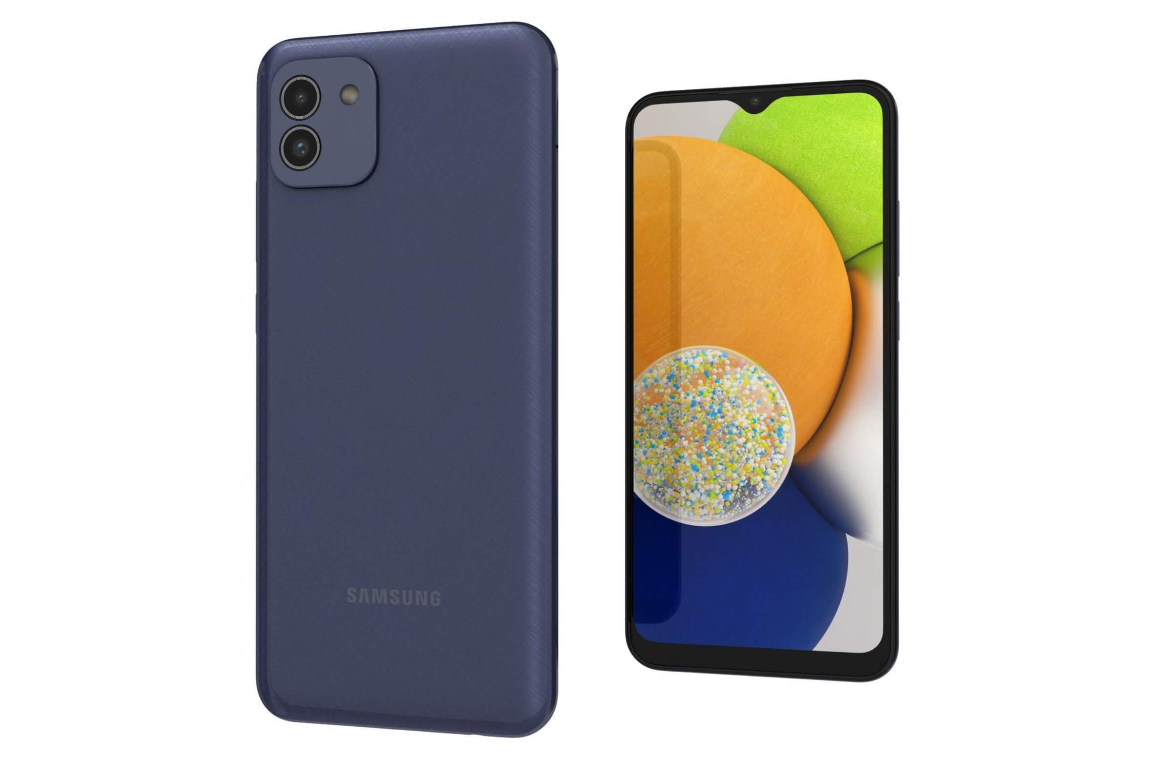 Samsung Galaxy A03 Blue - 3D Model by Rever_Art