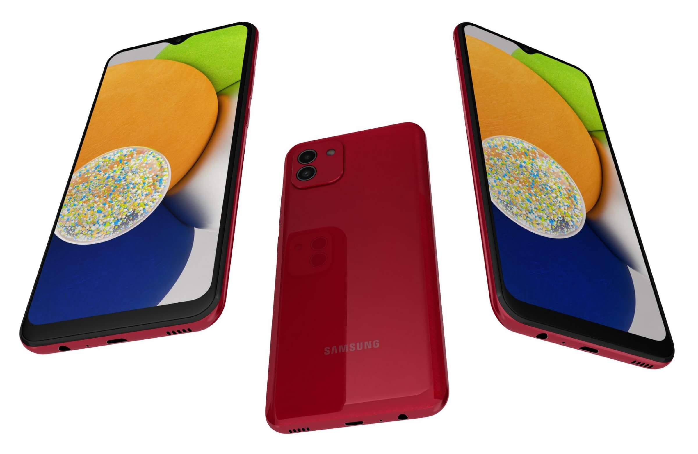 Samsung Galaxy A03 Red - 3D Model by Rever_Art