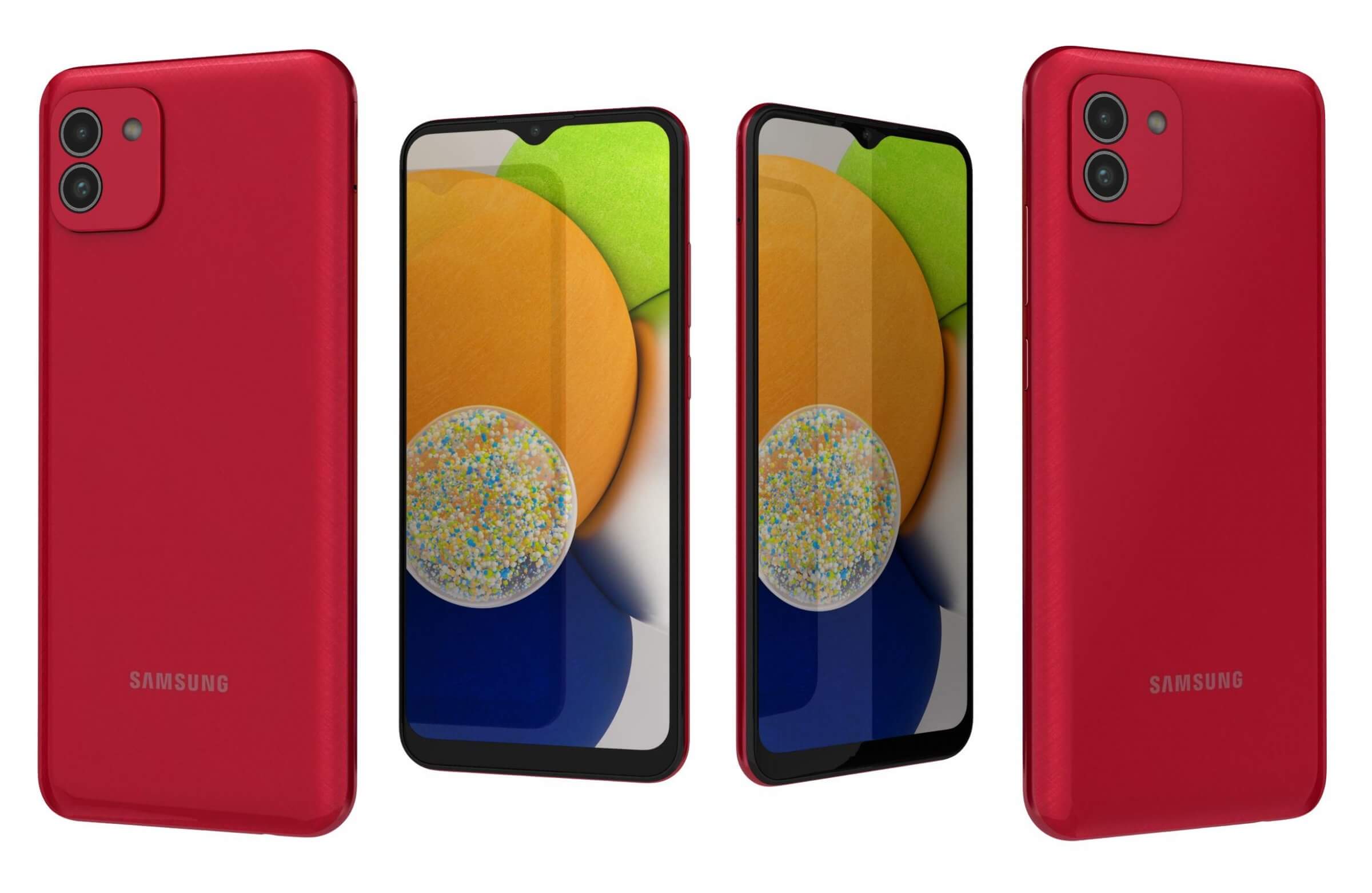 Samsung Galaxy A03 Red - 3D Model by Rever_Art