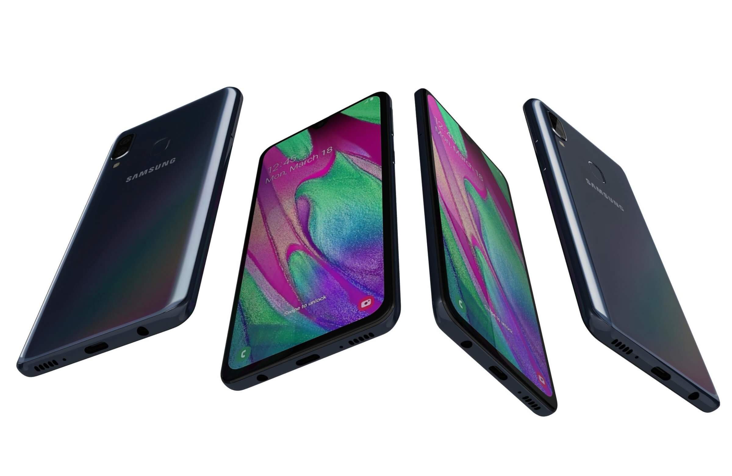 Samsung Galaxy A40 Black - 3D Model by Rever_Art