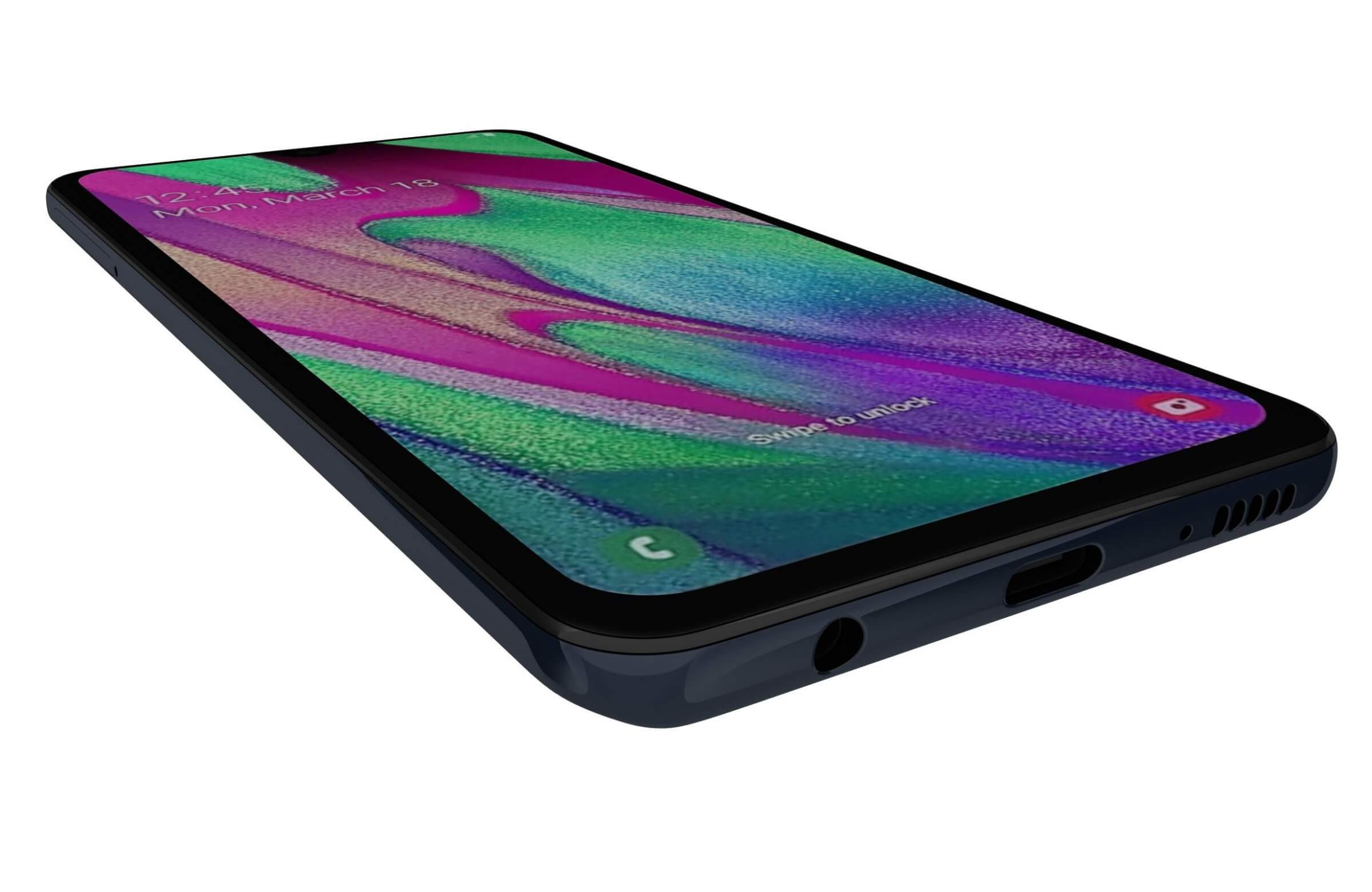 Samsung Galaxy A40 Black - 3D Model by Rever_Art