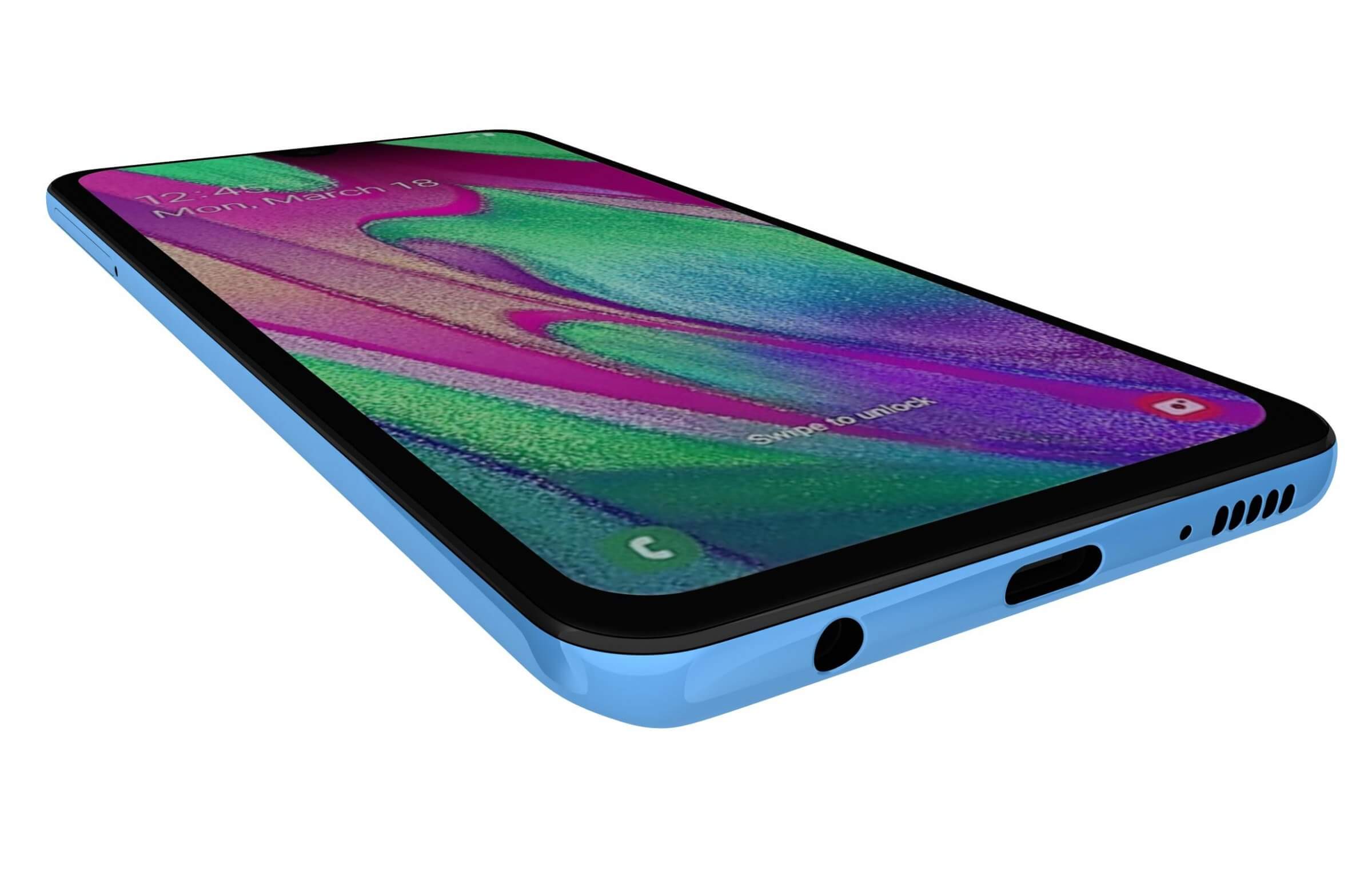 Samsung Galaxy A40 Blue - 3D Model by Rever_Art