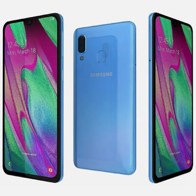 Samsung Galaxy A40 Blue - 3D Model by Rever_Art