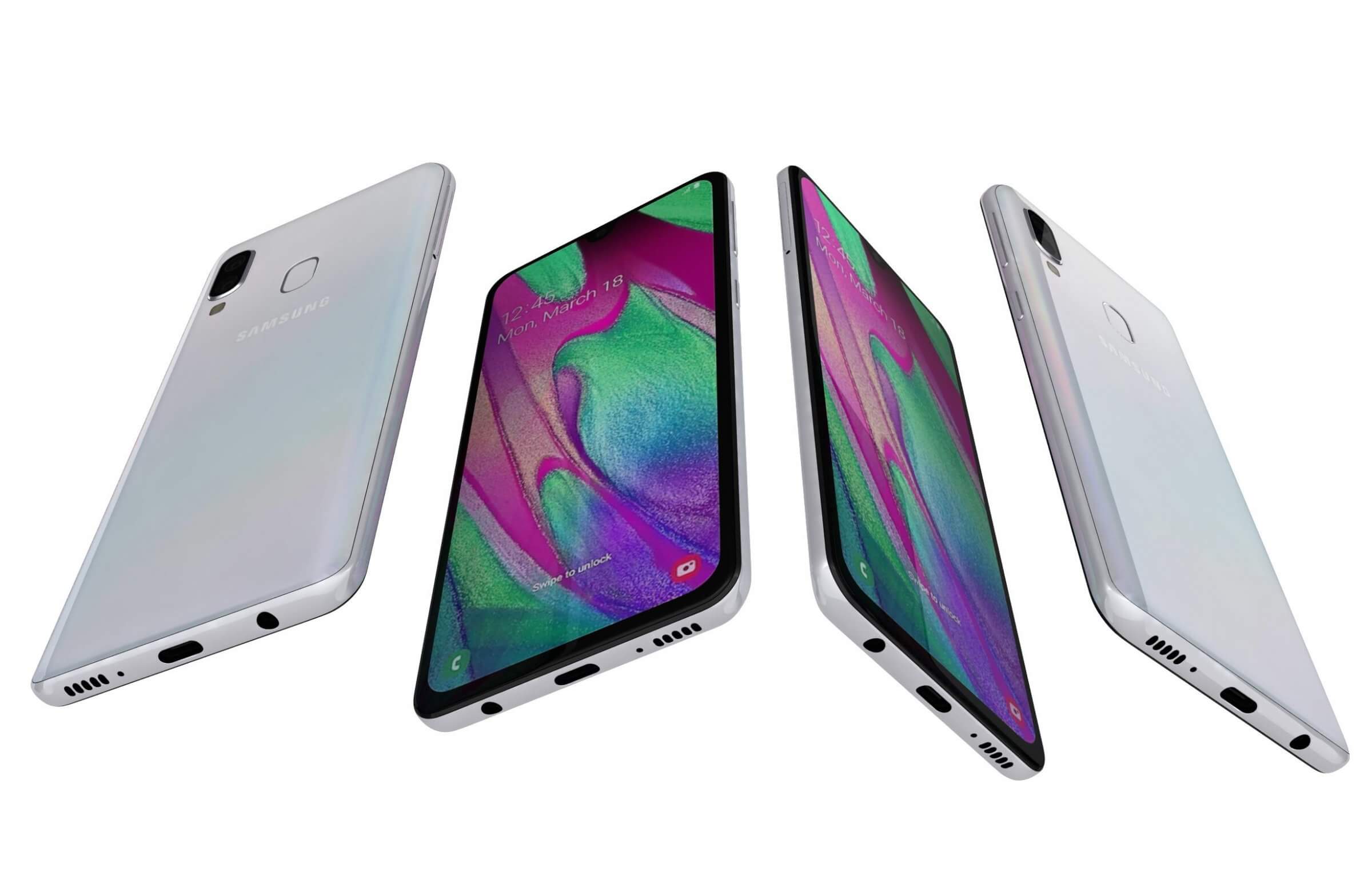 Samsung Galaxy A40 White - 3D Model by Rever_Art