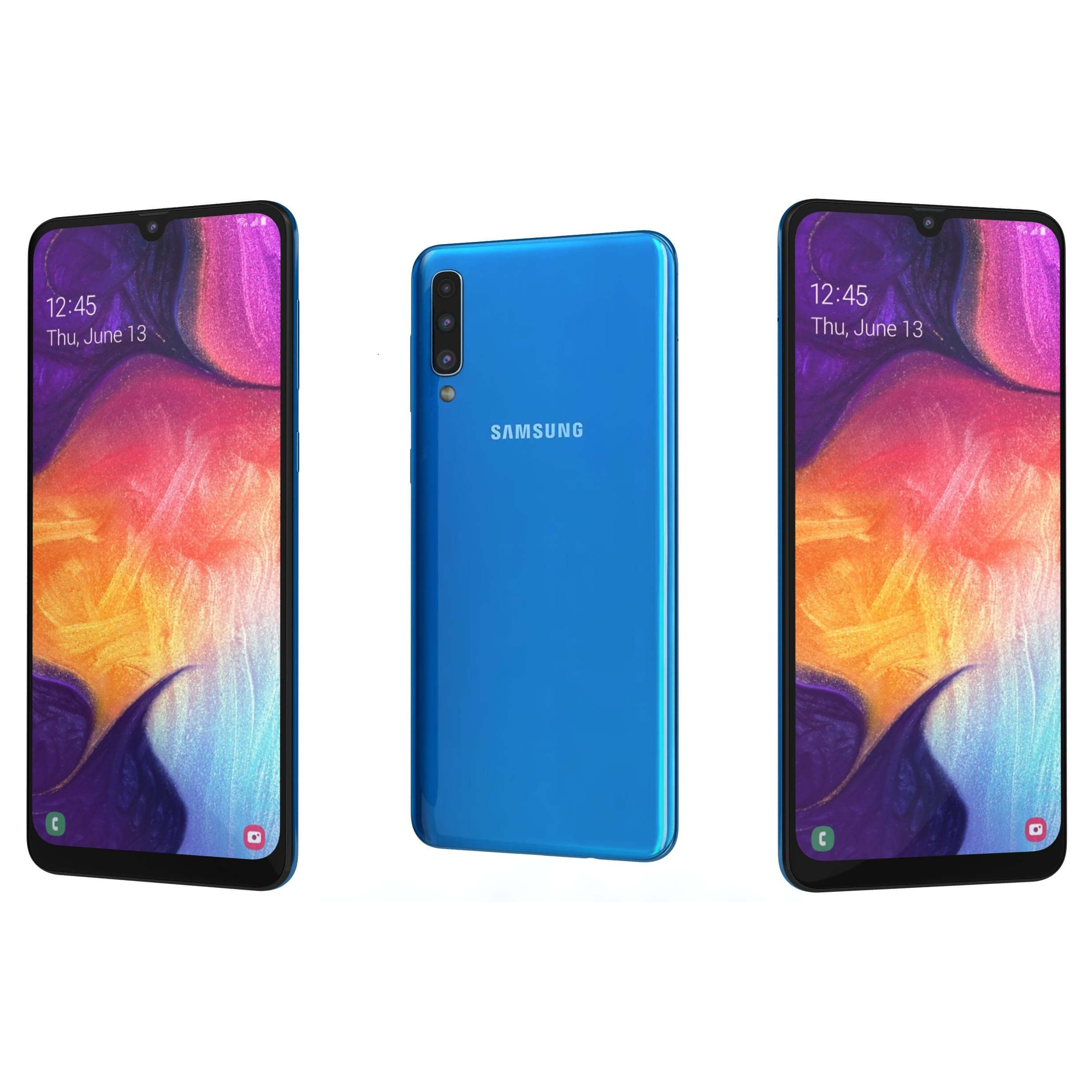 Samsung Galaxy A50 Blue - 3D Model by Rever_Art