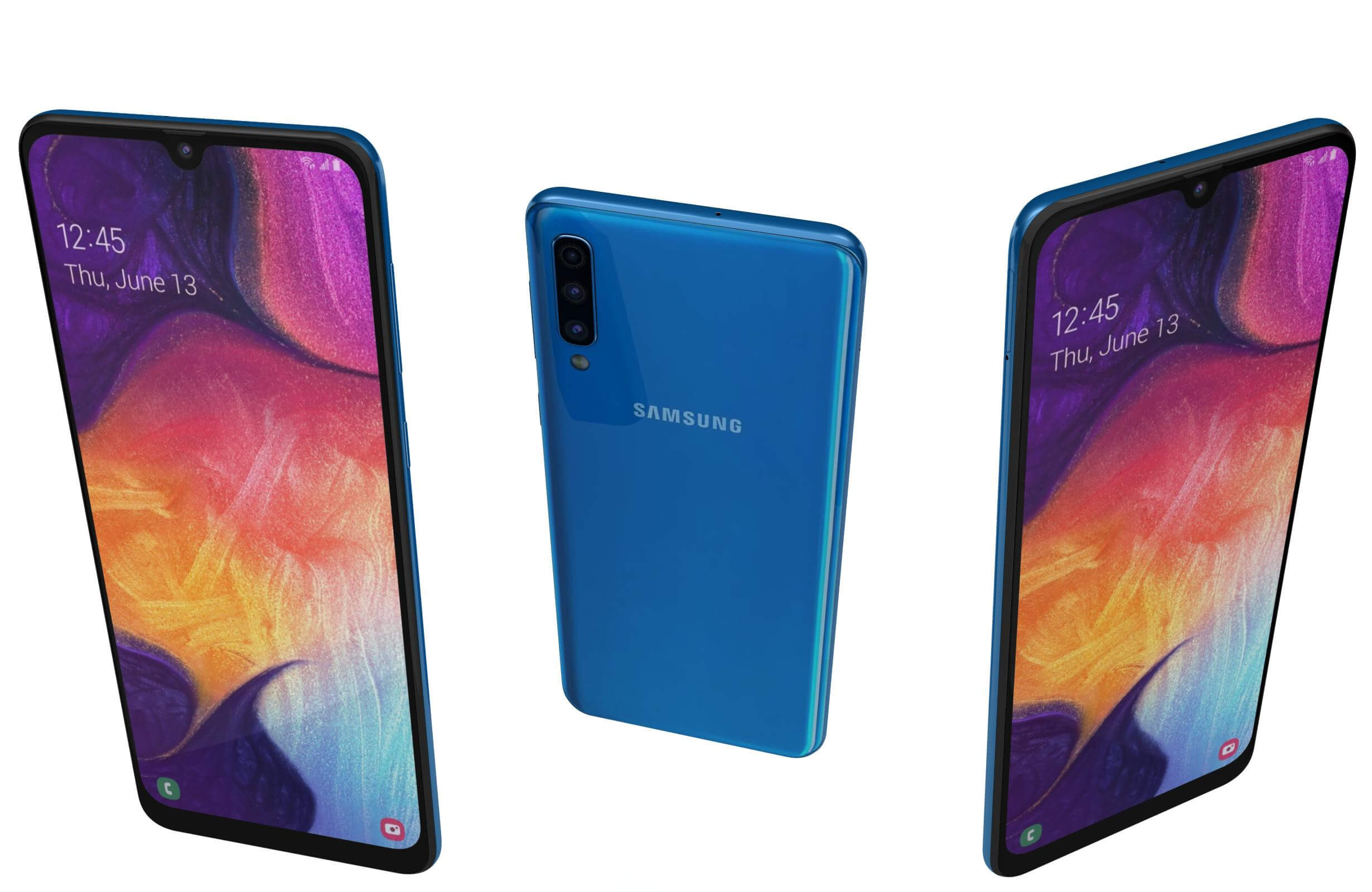 Samsung Galaxy A50 Blue - 3D Model by Rever_Art