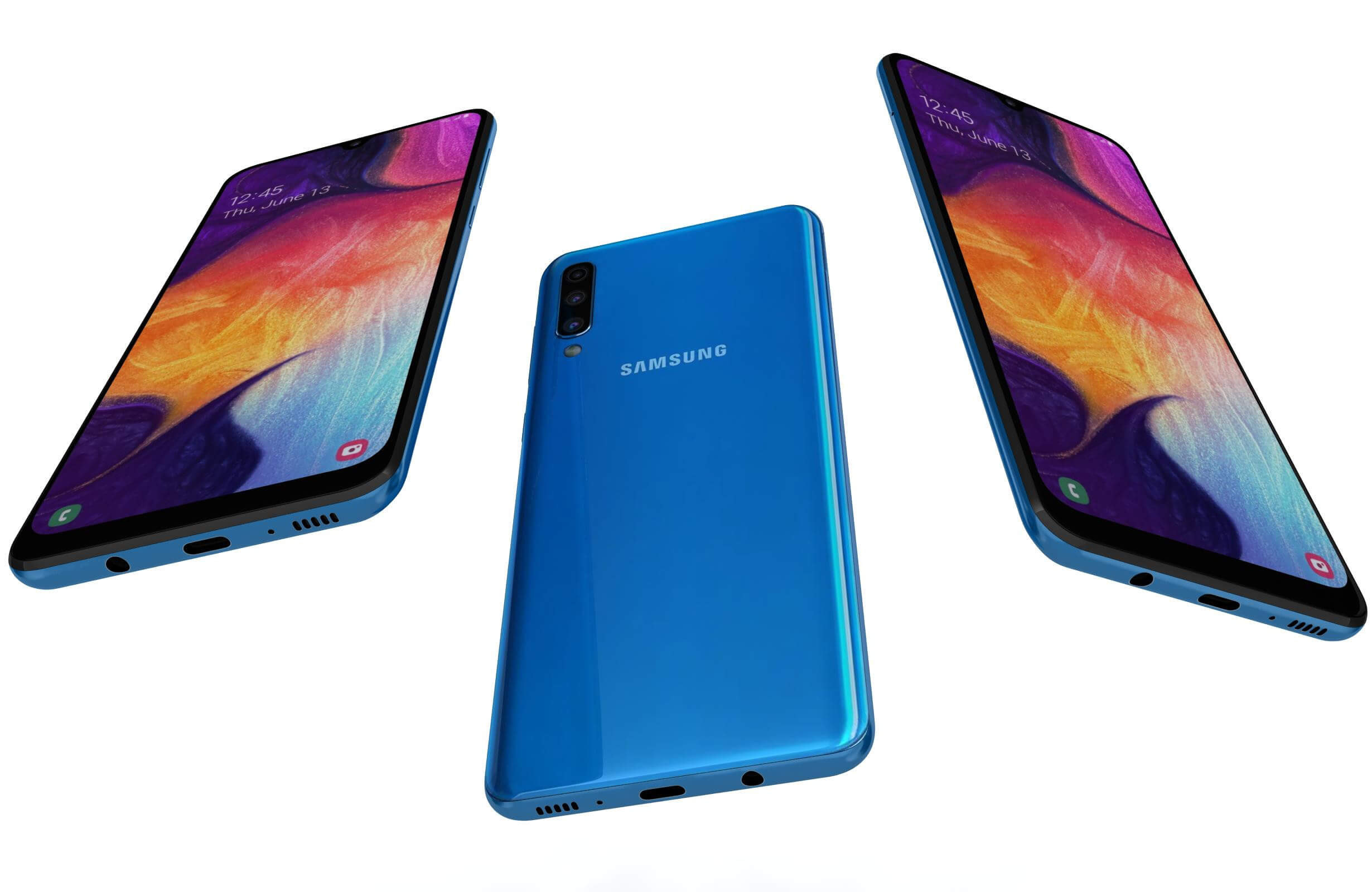 Samsung Galaxy A50 Blue - 3D Model by Rever_Art