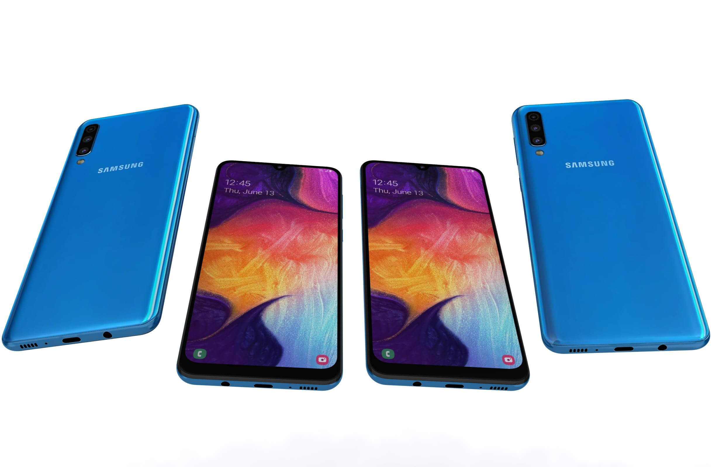 Samsung Galaxy A50 Blue - 3D Model by Rever_Art