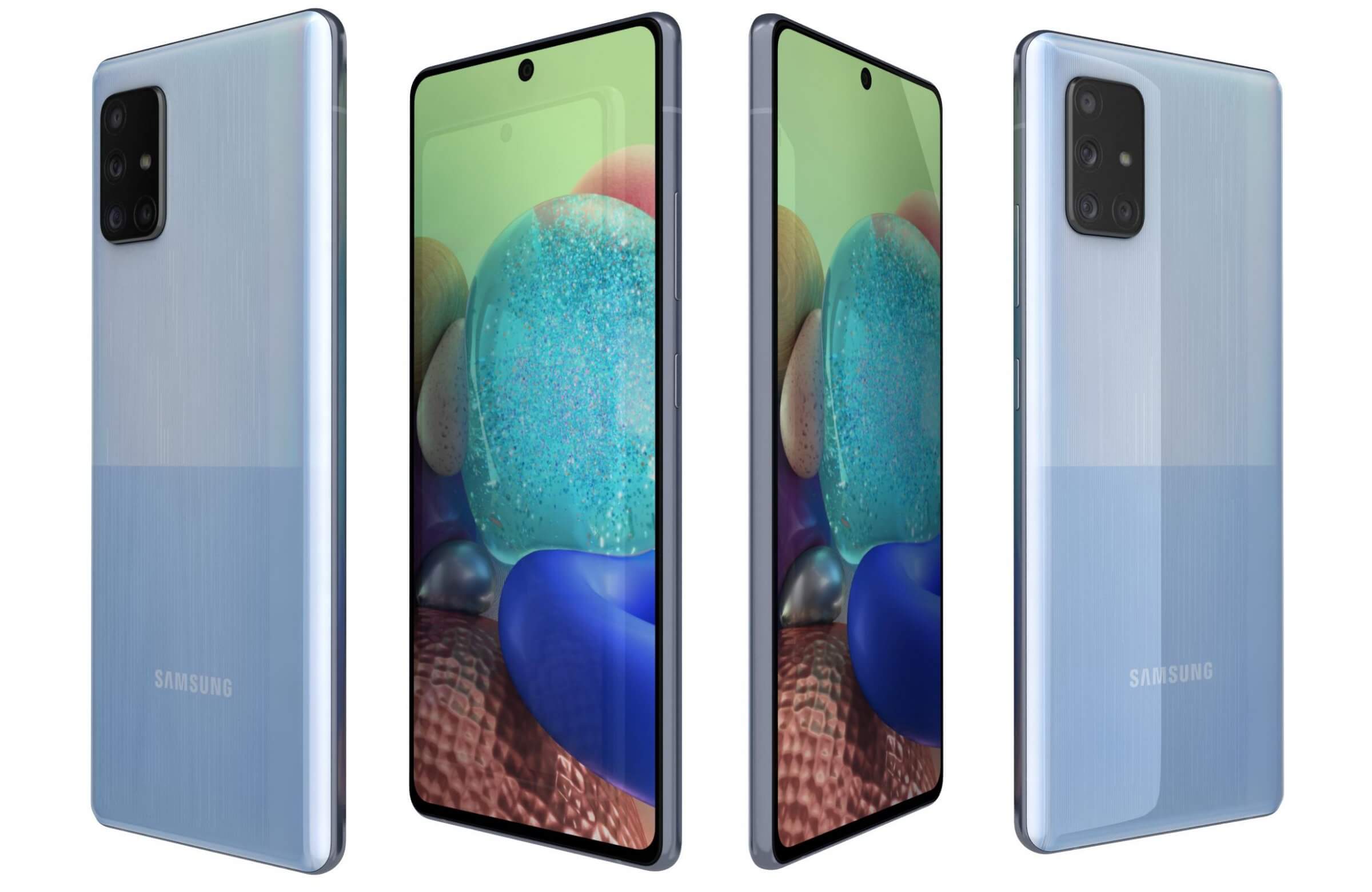 Samsung Galaxy A71 5G Blue - 3D Model by Rever_Art