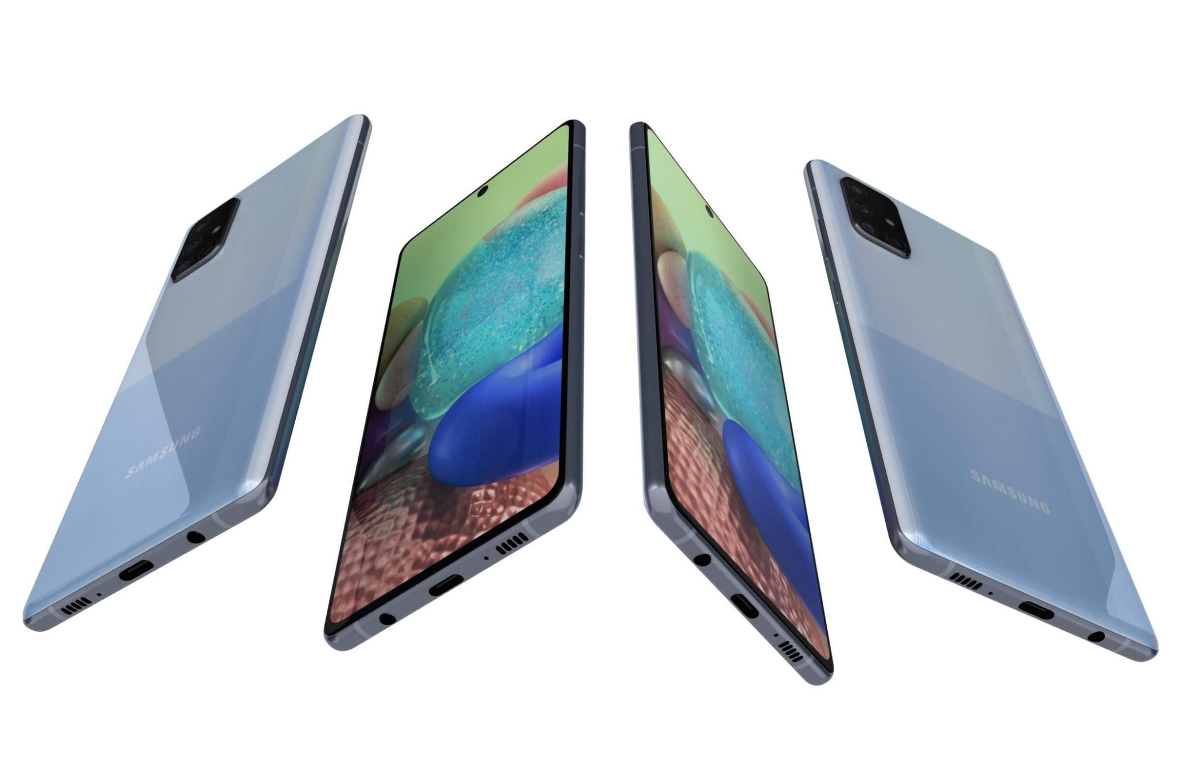 Samsung Galaxy A71 5G Blue - 3D Model by Rever_Art