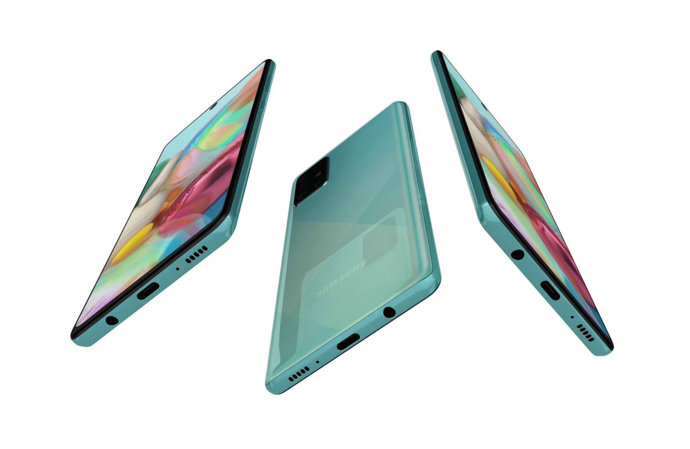 Samsung Galaxy A71 Blue - 3D Model by Rever_Art