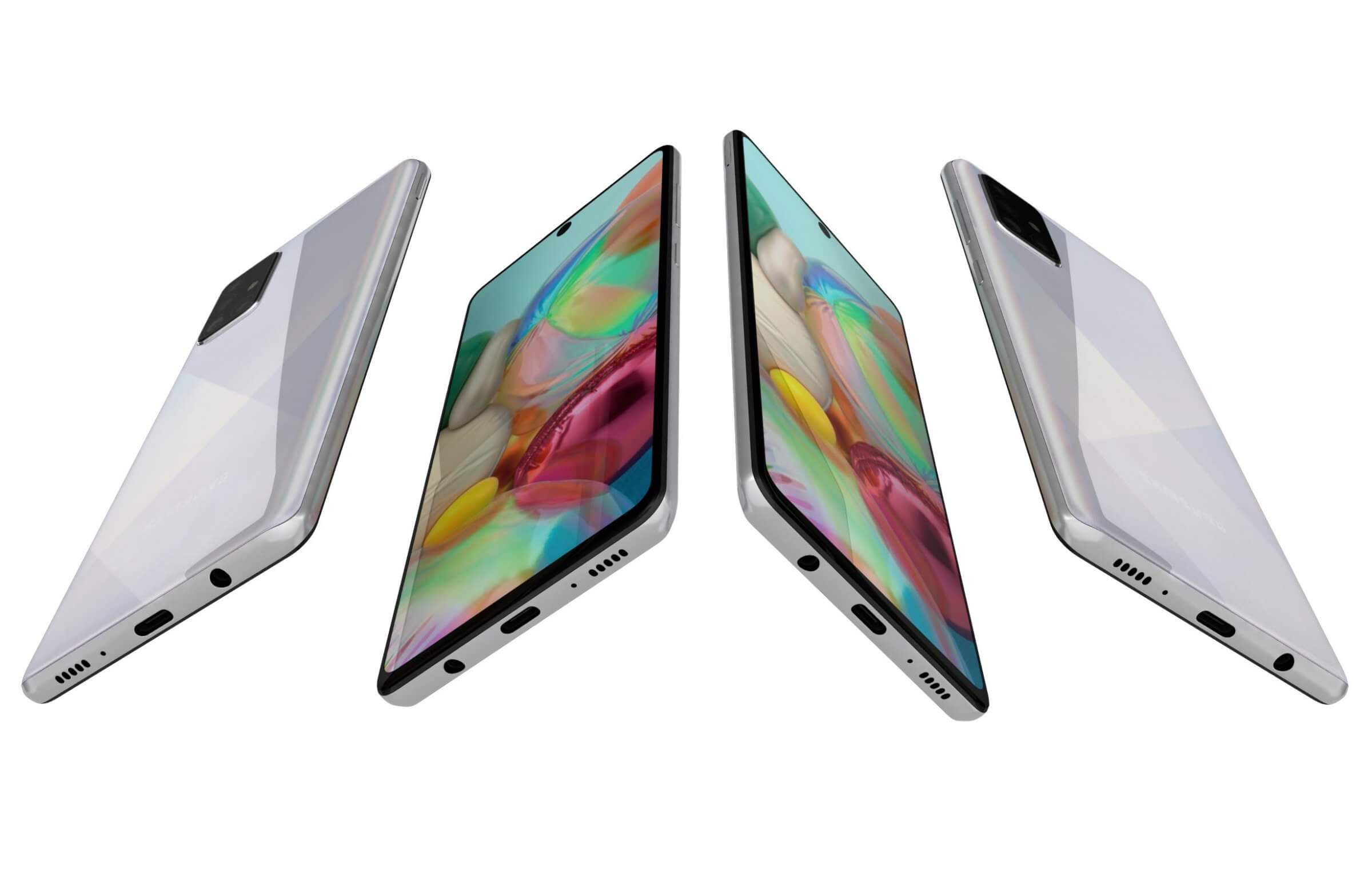 Samsung Galaxy A71 White - 3D Model by Rever_Art