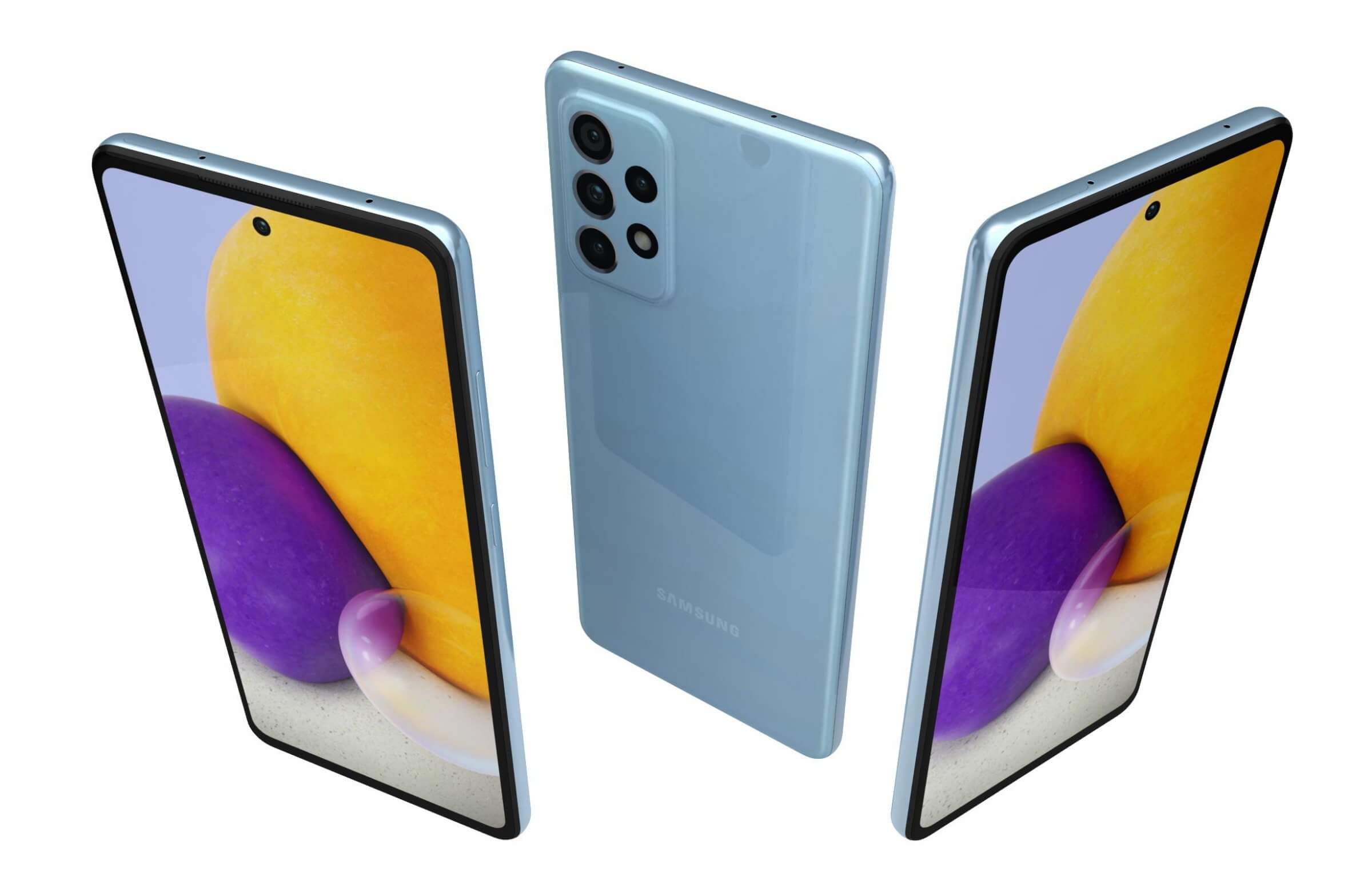 Samsung Galaxy A72 Awesome Blue - 3D Model by Rever_Art