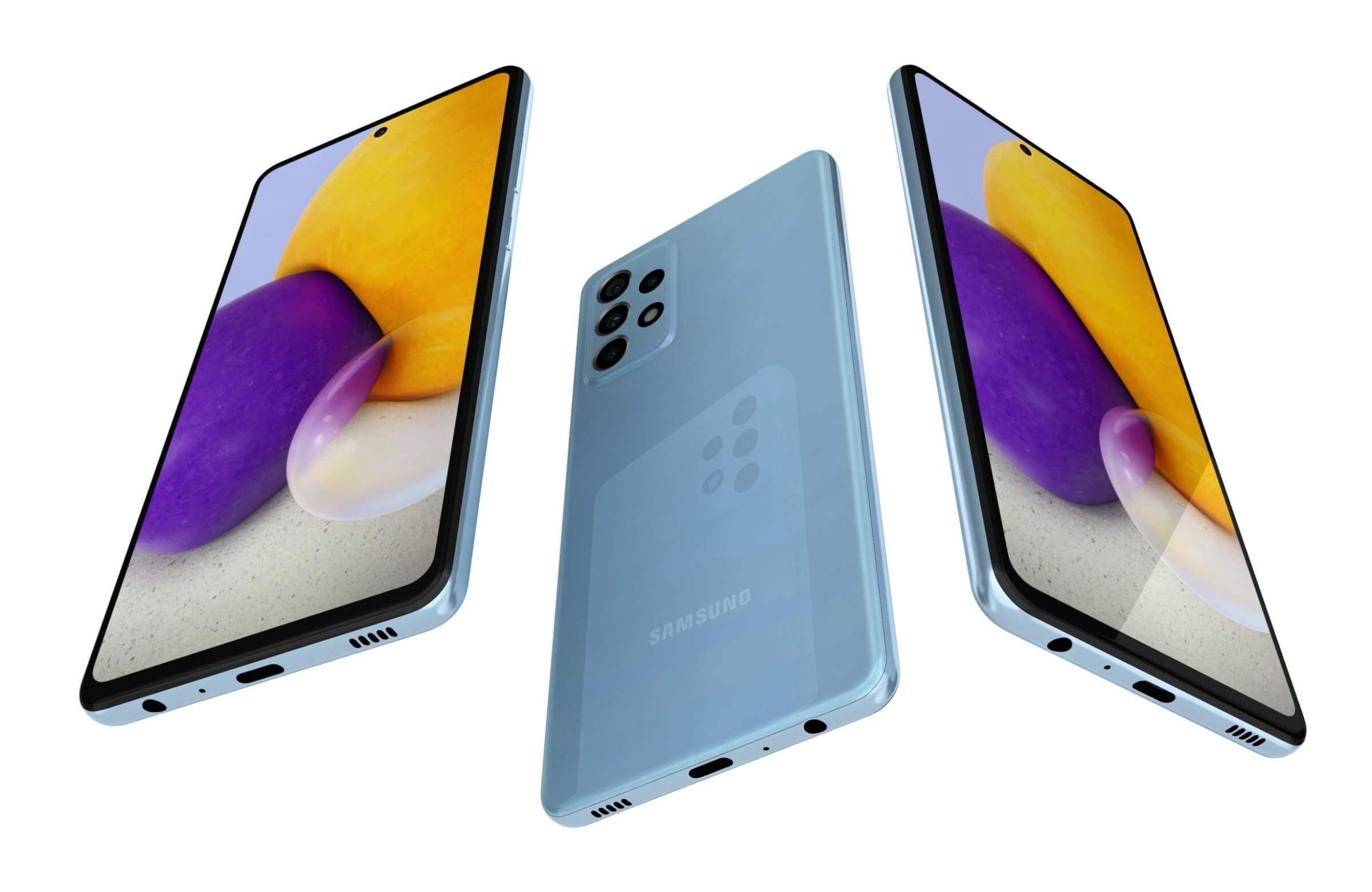 Samsung Galaxy A72 Awesome Blue - 3D Model by Rever_Art