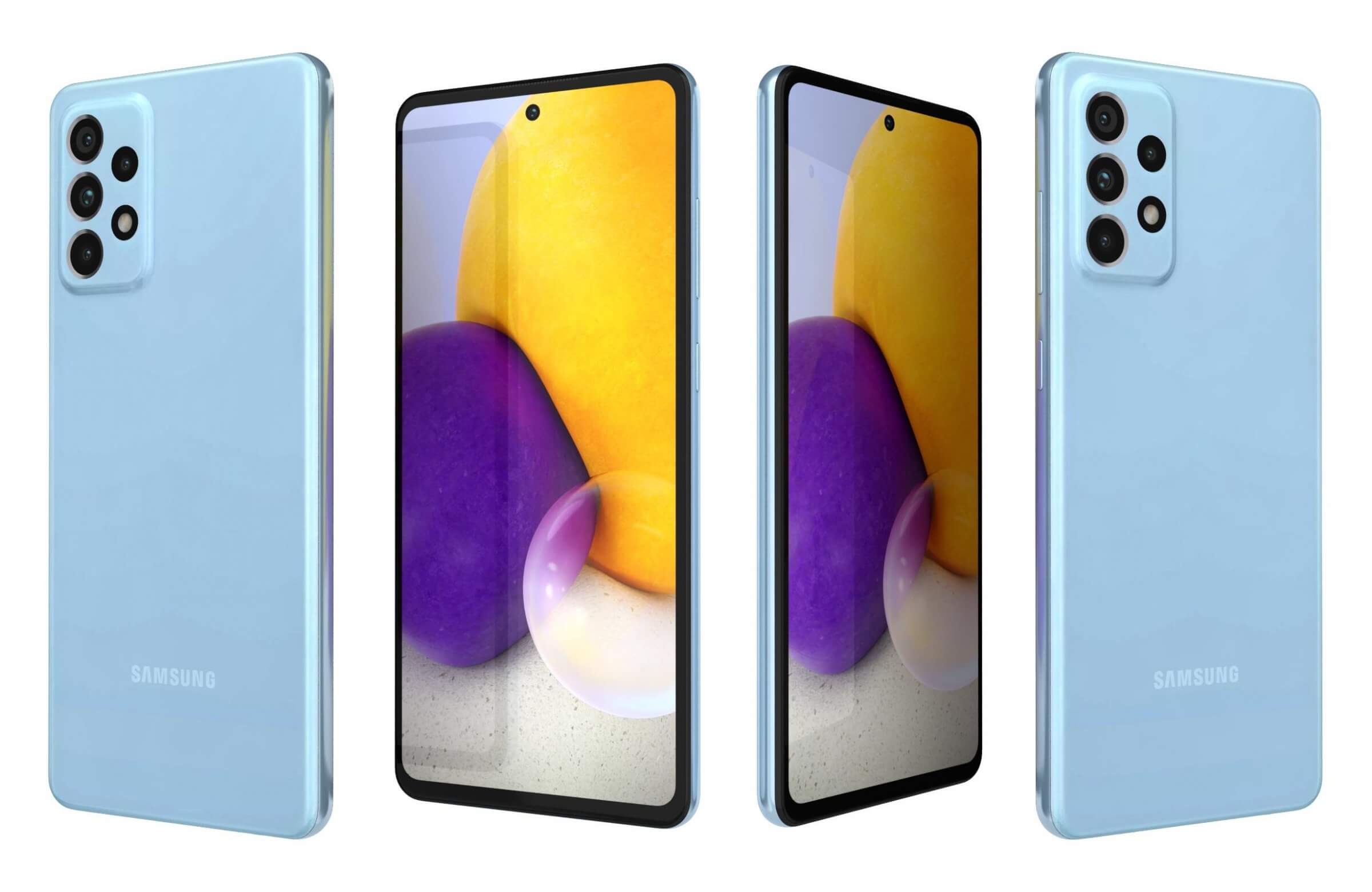 Samsung Galaxy A72 Awesome Blue - 3D Model by Rever_Art