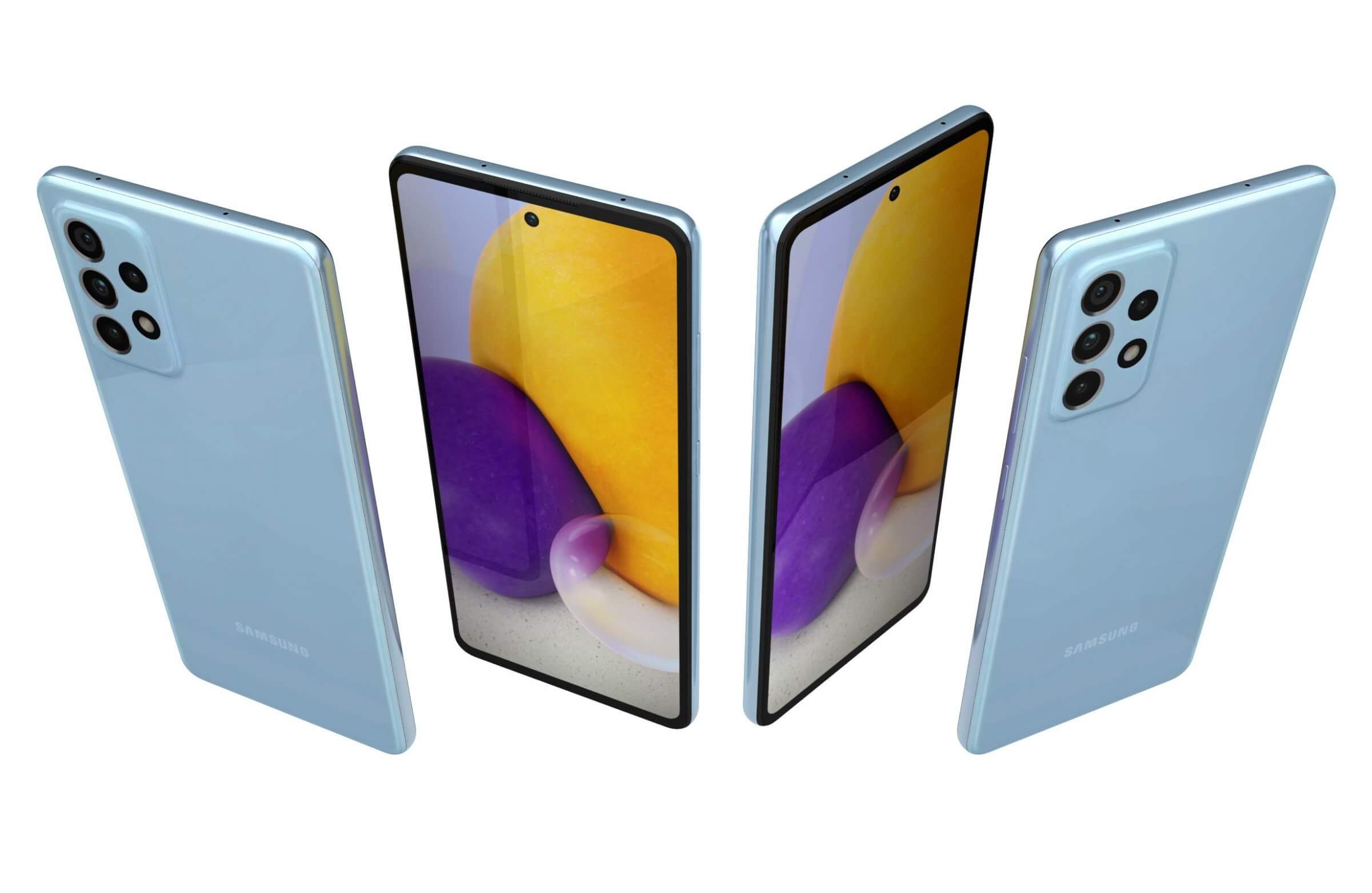 Samsung Galaxy A72 Awesome Blue - 3D Model by Rever_Art