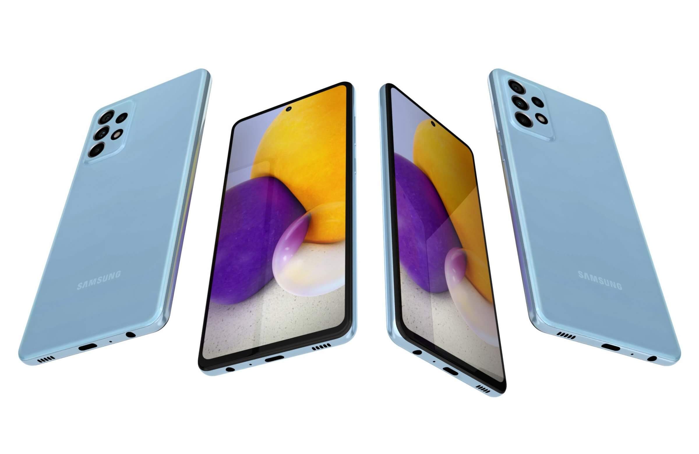 Samsung Galaxy A72 Awesome Blue - 3D Model by Rever_Art