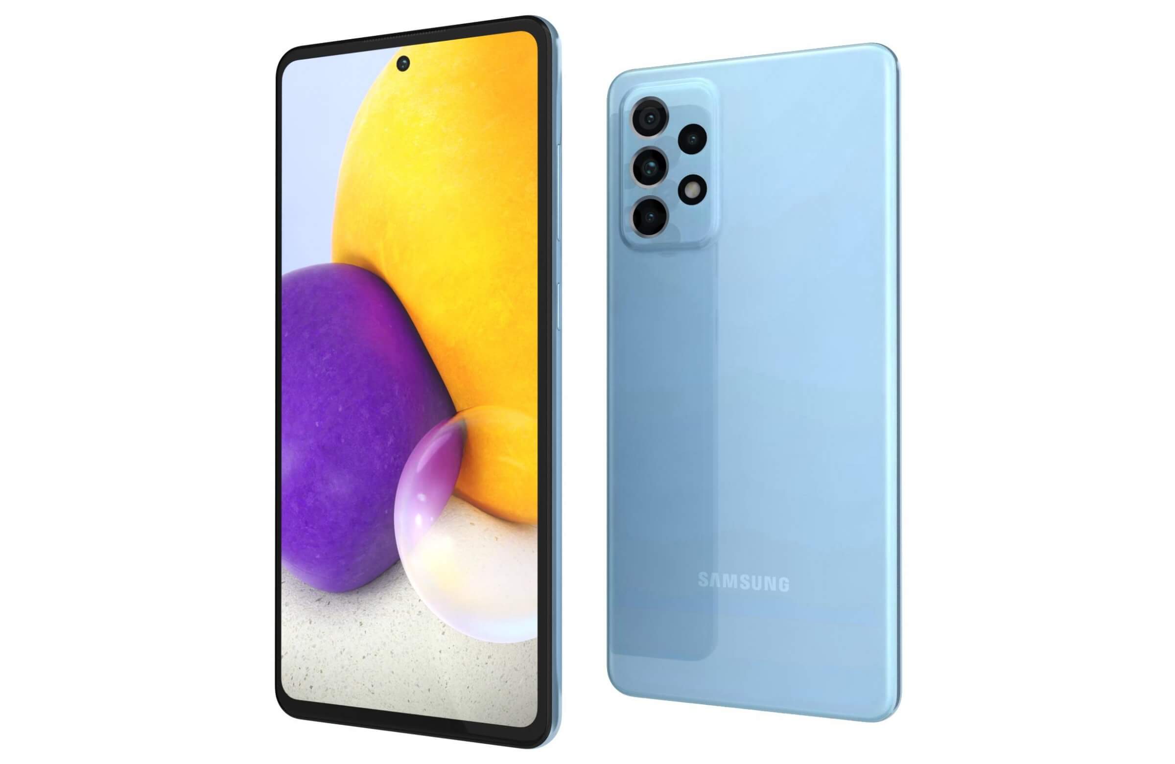 Samsung Galaxy A72 Awesome Blue - 3D Model by Rever_Art