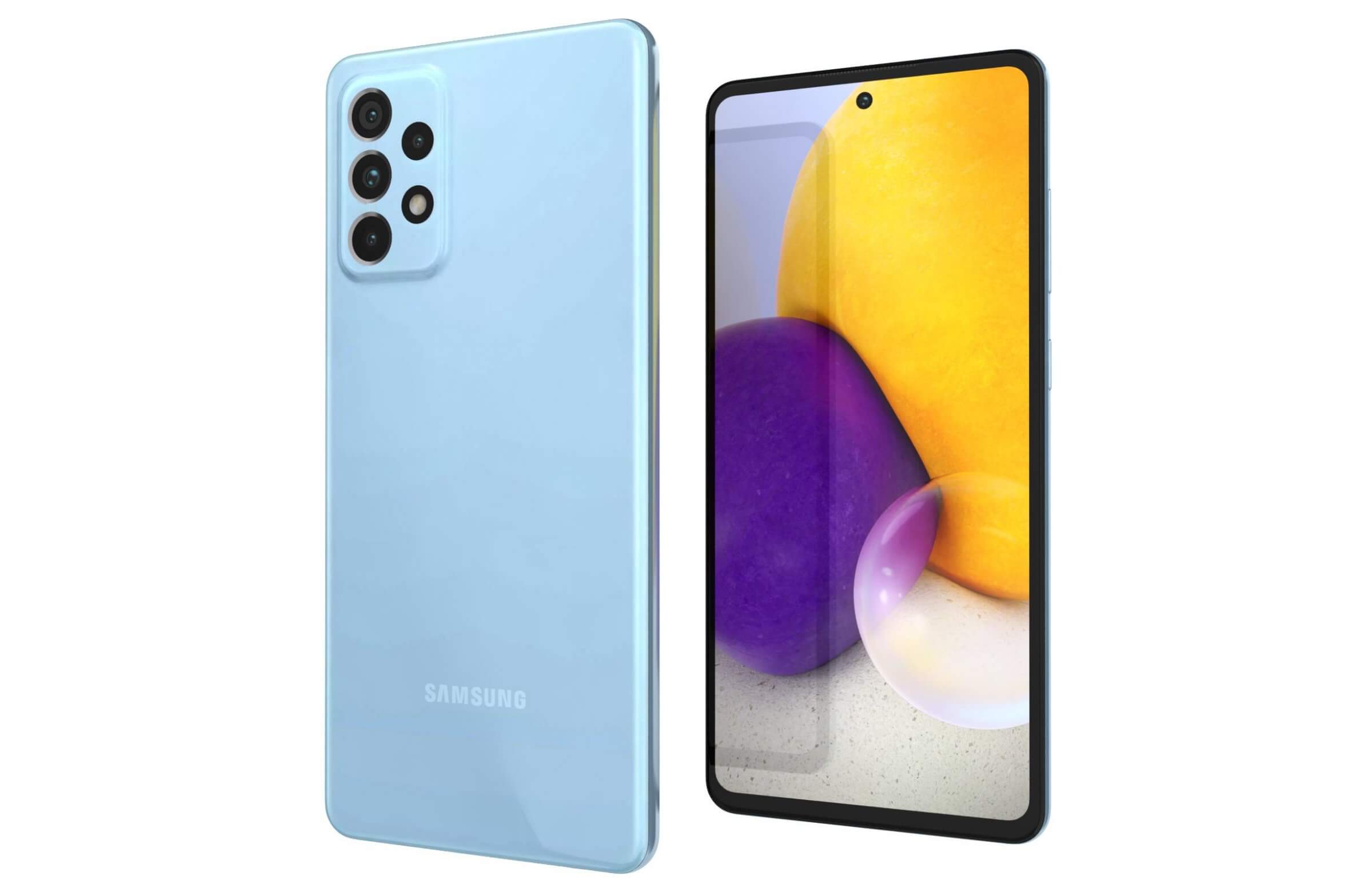 Samsung Galaxy A72 Awesome Blue - 3D Model by Rever_Art
