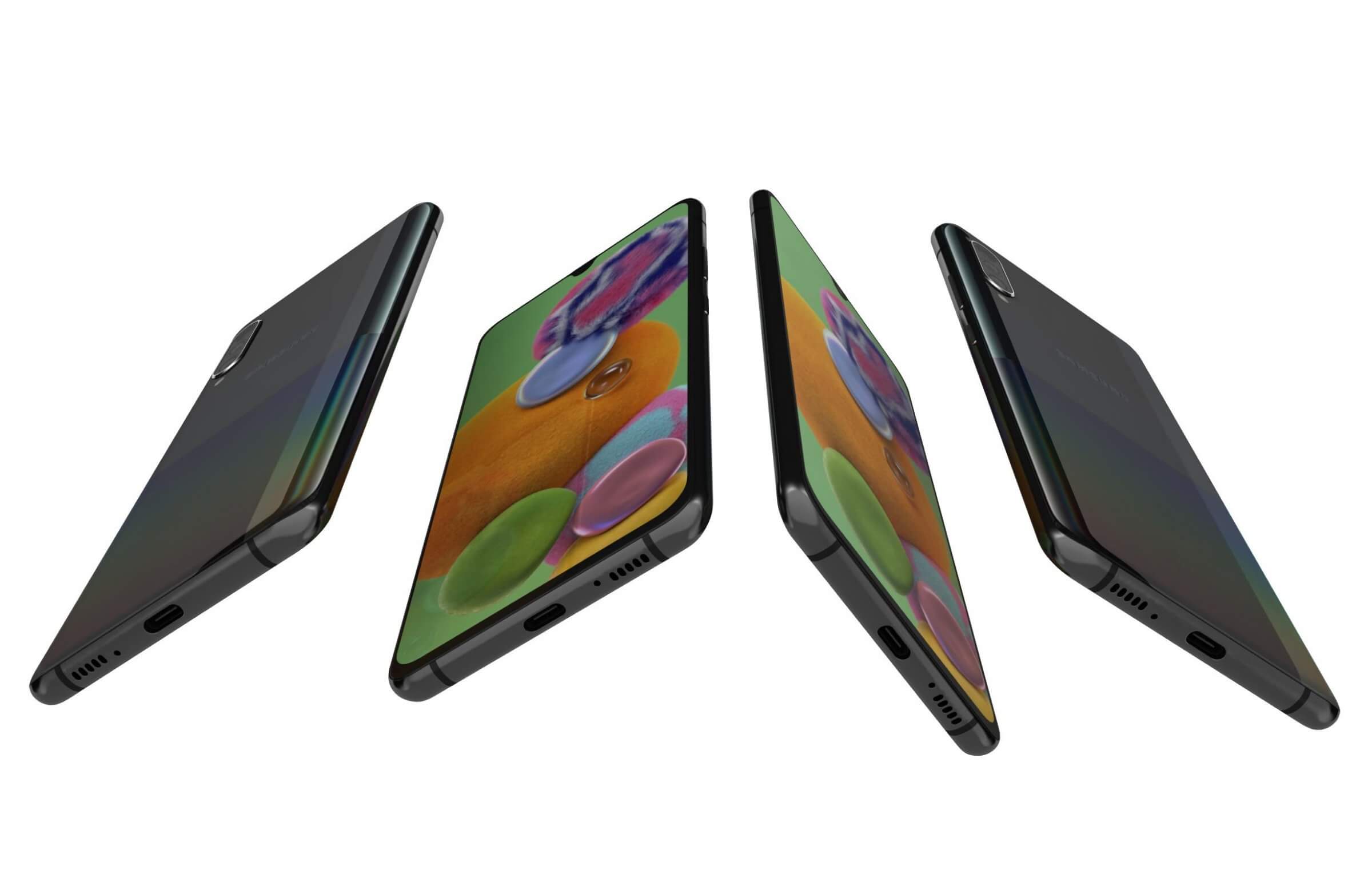 Samsung Galaxy A90 5G Black and White - 3D Model by Rever_Art