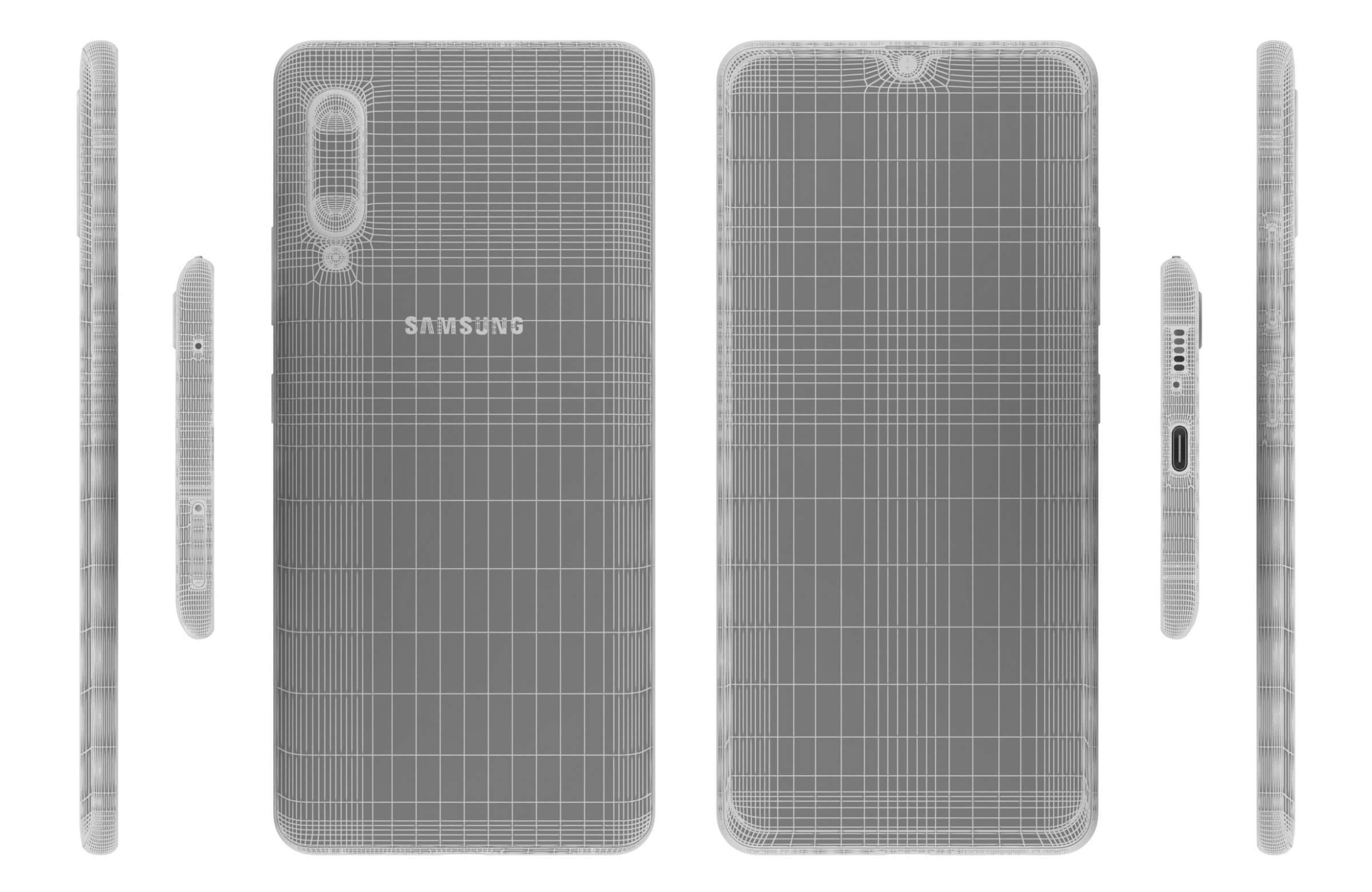 Samsung Galaxy A90 5G Black and White - 3D Model by Rever_Art