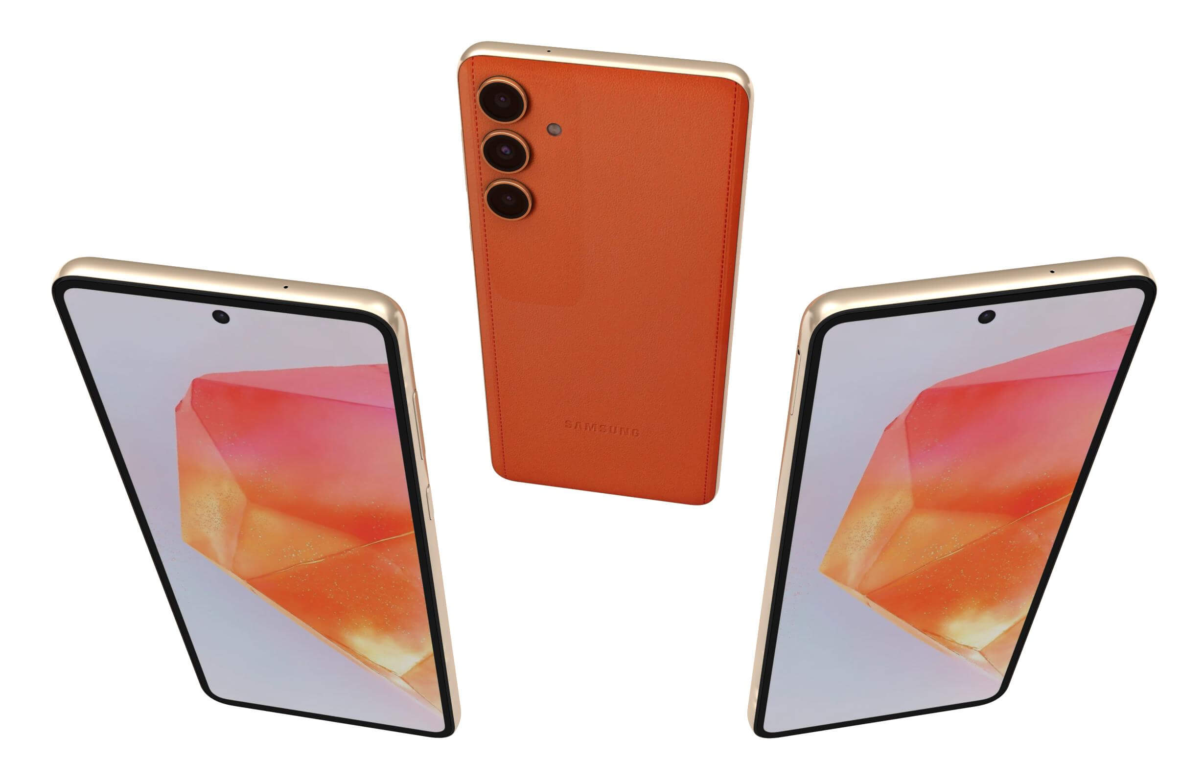 Samsung Galaxy C55 Black and Orange - 3D Model by Rever_Art