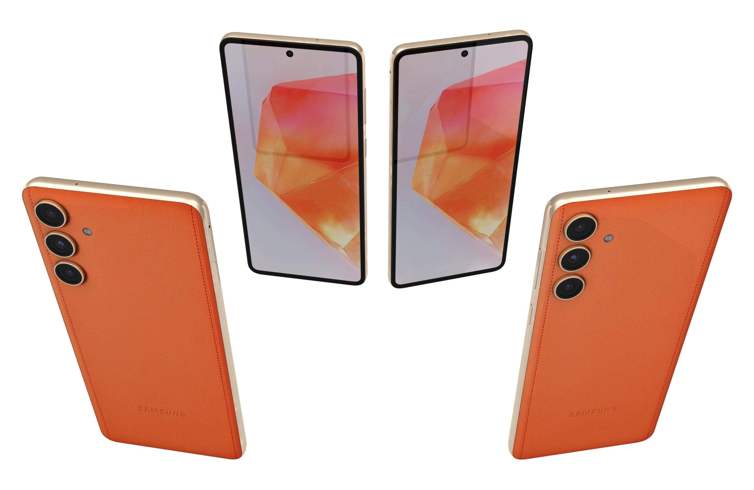 Samsung Galaxy C55 Black and Orange - 3D Model by Rever_Art