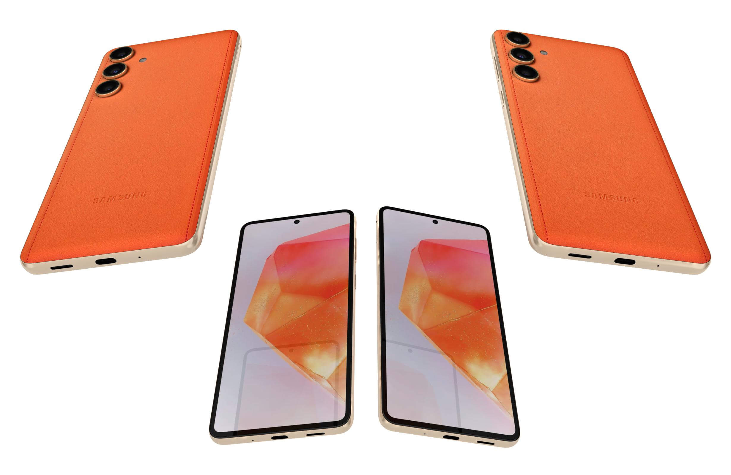 Samsung Galaxy C55 Black and Orange - 3D Model by Rever_Art