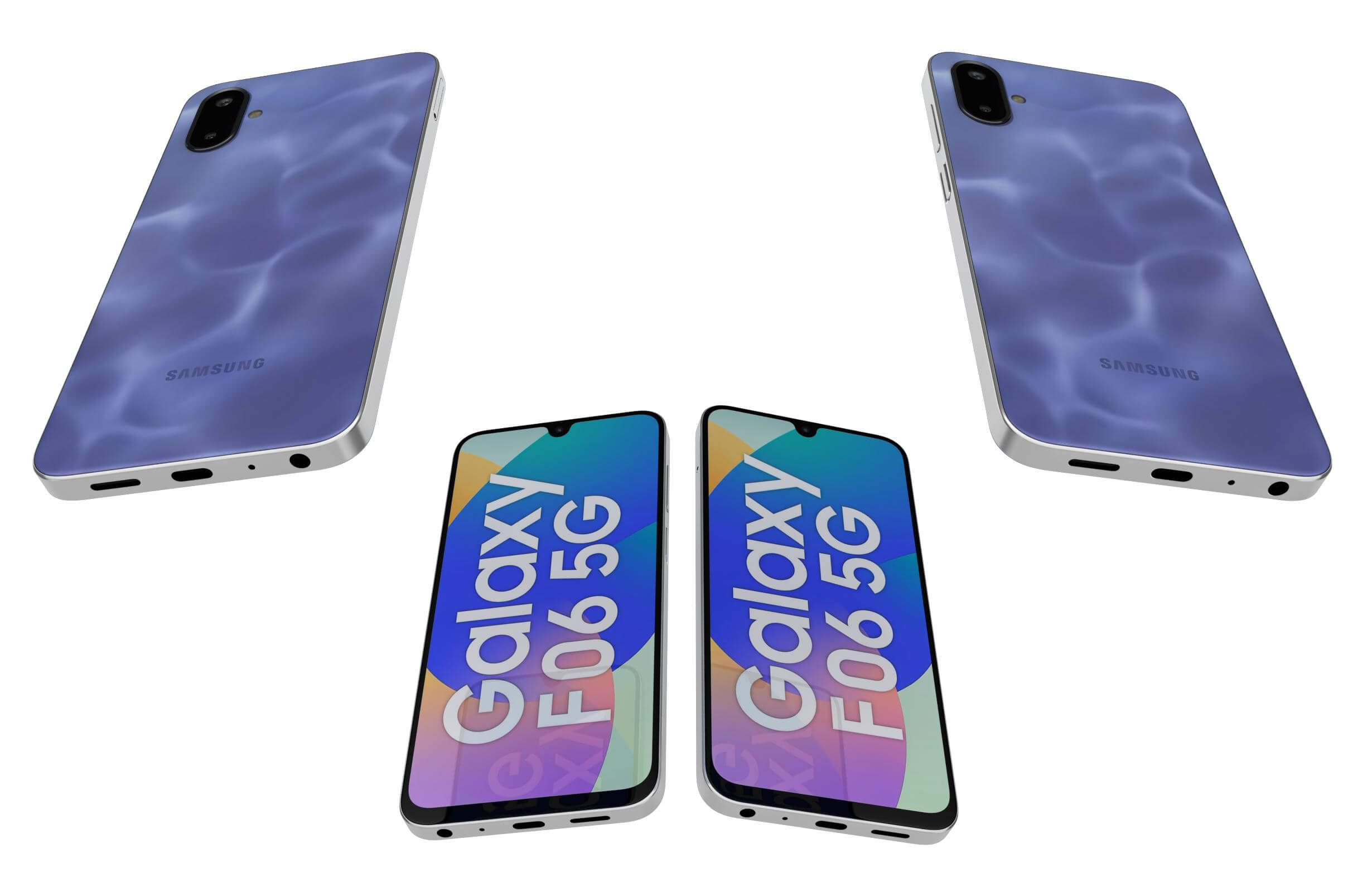 Samsung Galaxy F06 5G Blue and Violet - 3D Model by Rever_Art