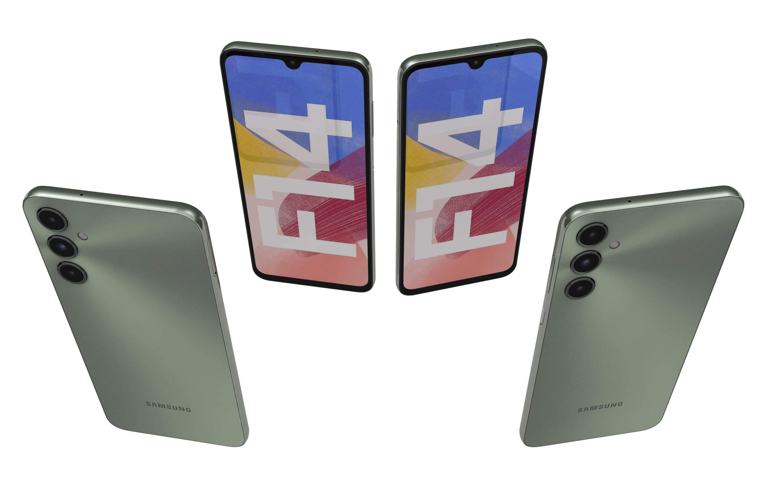 Samsung Galaxy F14 4G Green and Silver - 3D Model by Rever_Art