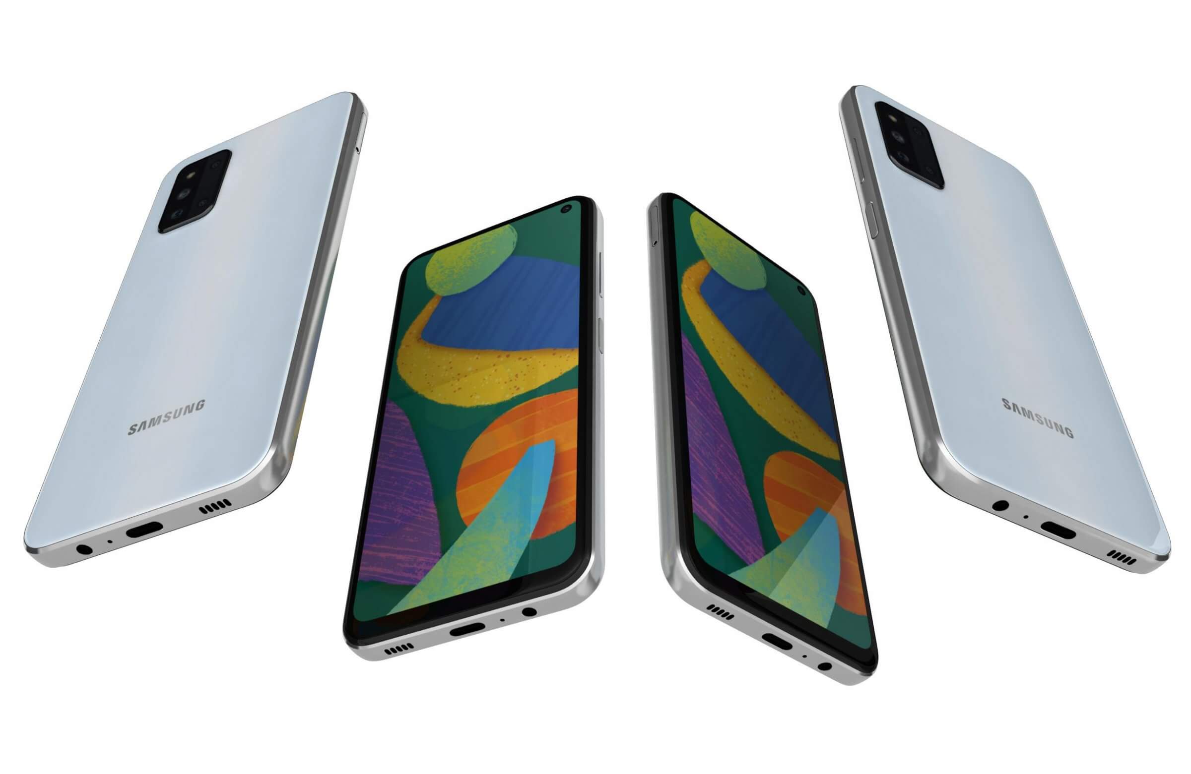 Samsung Galaxy F52 5G White - 3D Model by Rever_Art