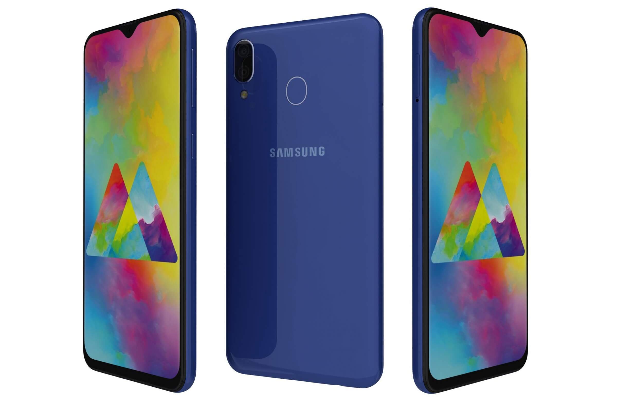 Samsung Galaxy M20 Blue - 3D Model by Rever_Art