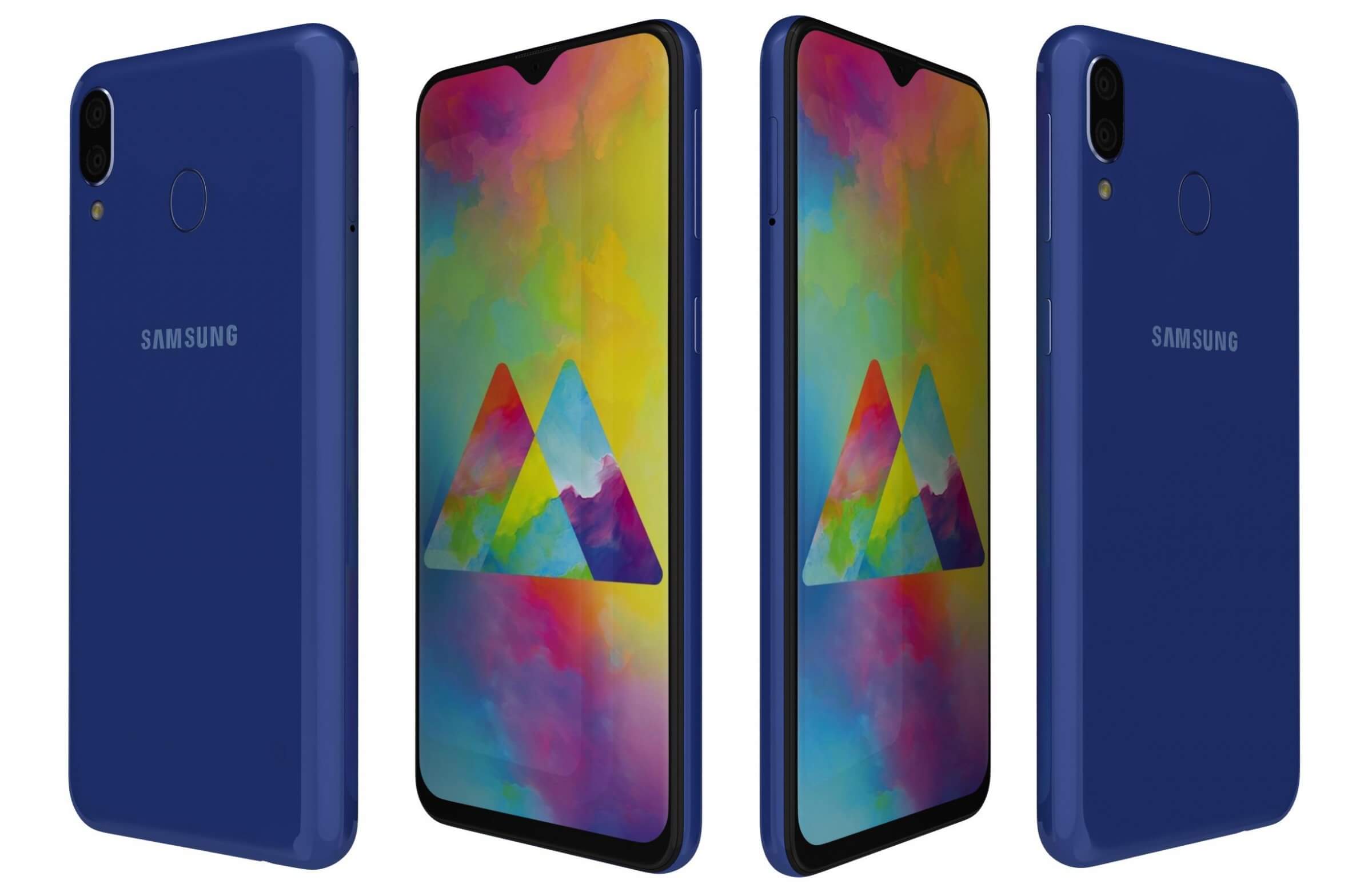 Samsung Galaxy M20 Blue - 3D Model by Rever_Art