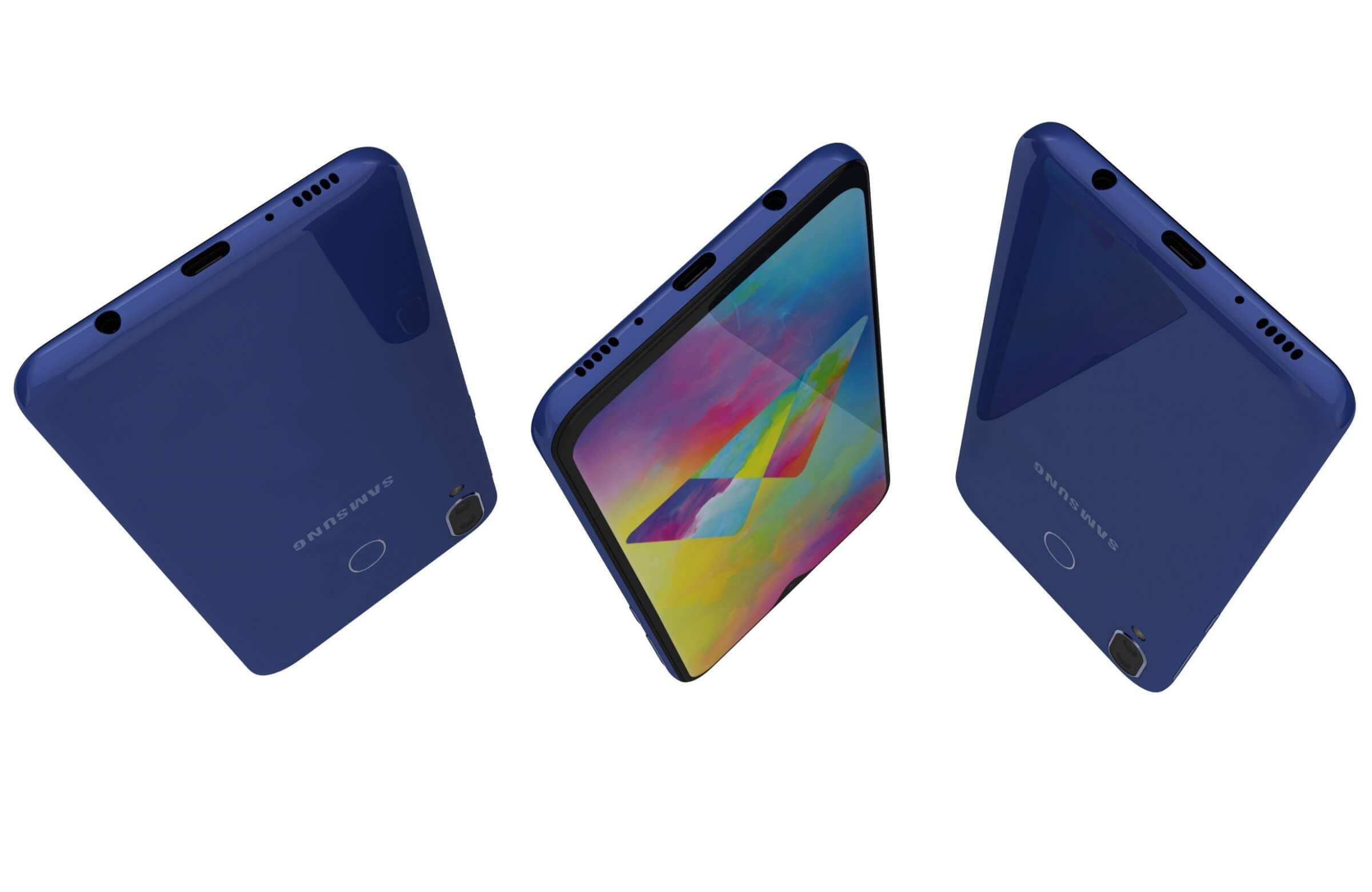 Samsung Galaxy M20 Blue - 3D Model by Rever_Art